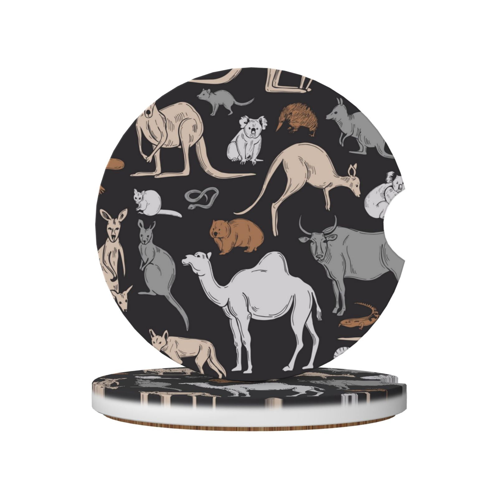 Australian Animals Koala Absorbent Ceramic Car Coasters, 2-Piece Set ...
