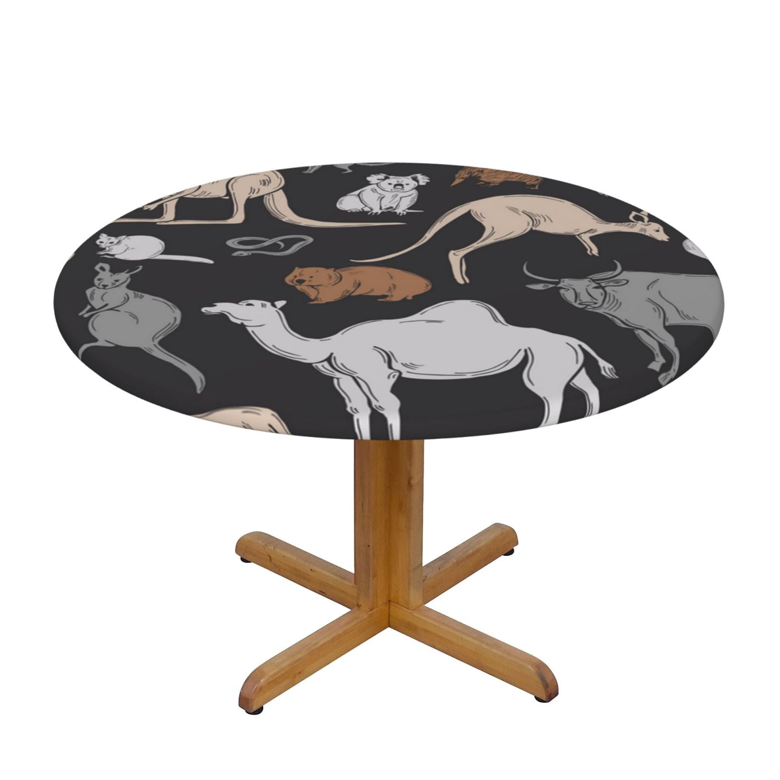Australian Animals Koala Round Fitted Tablecloth Elastic Edged Table ...