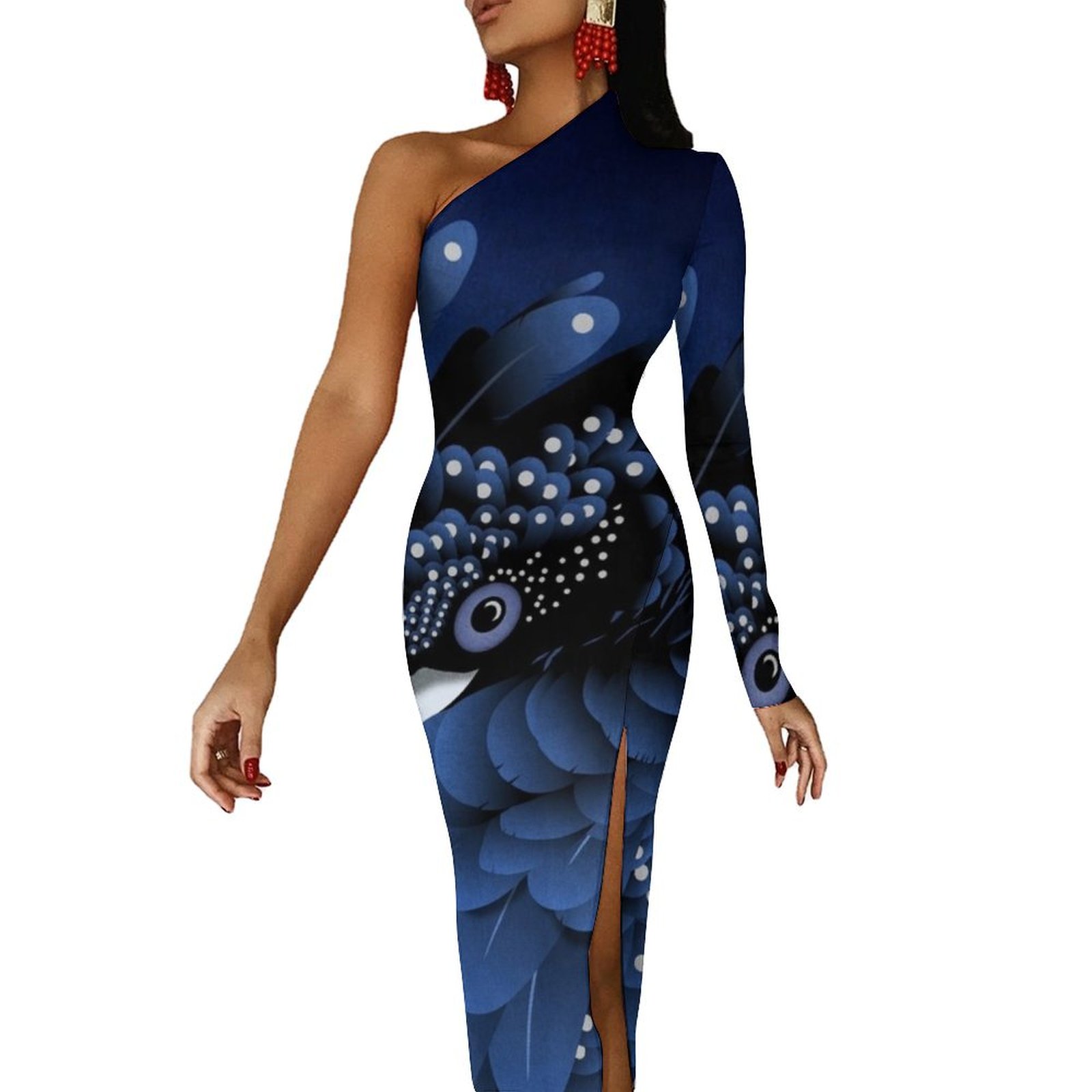 Australian Black Cockatoo Portrait Half Dleeve Split Dress Casual ...