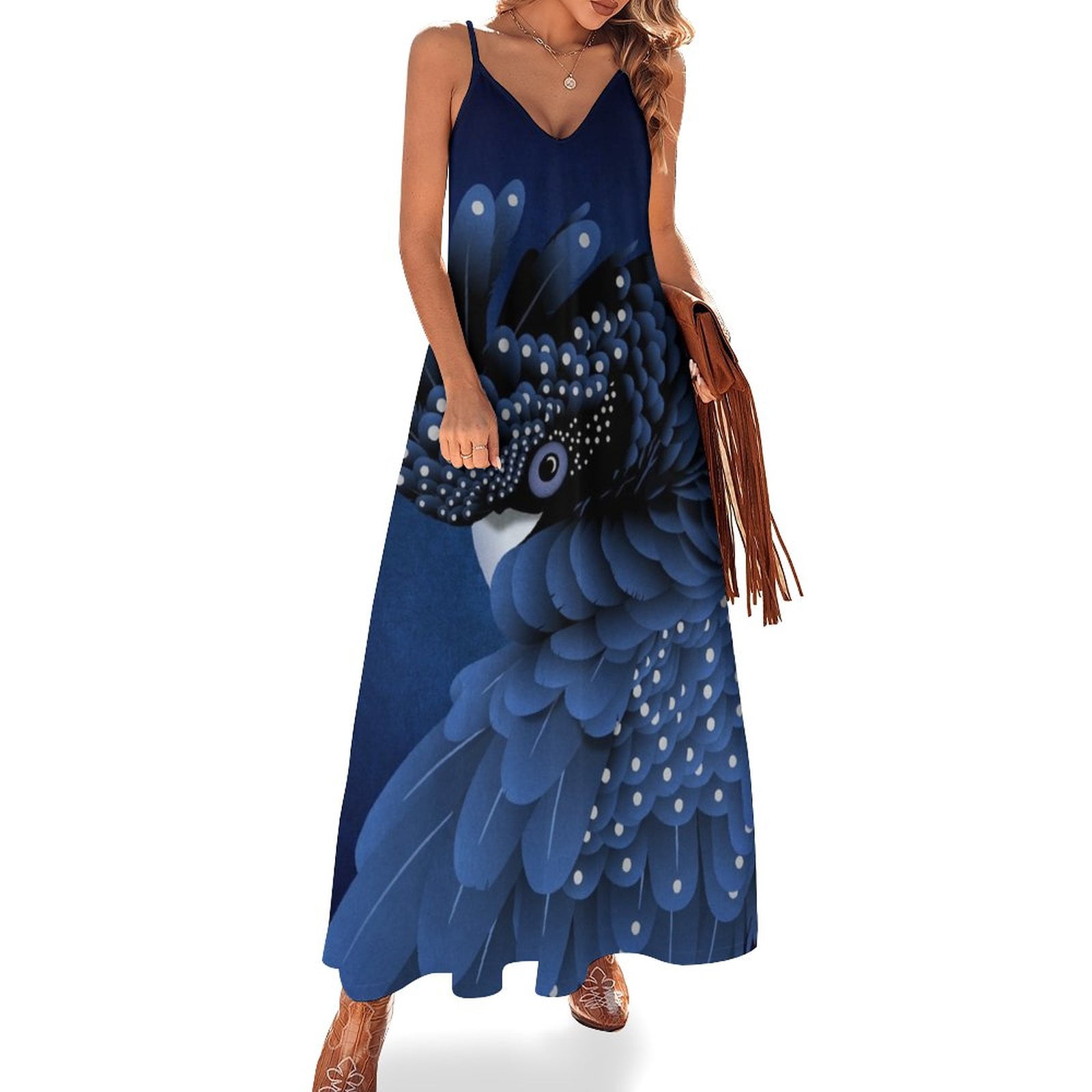 Australian Black Cockatoo Portrait Sleeveless Dress Dress women woman ...