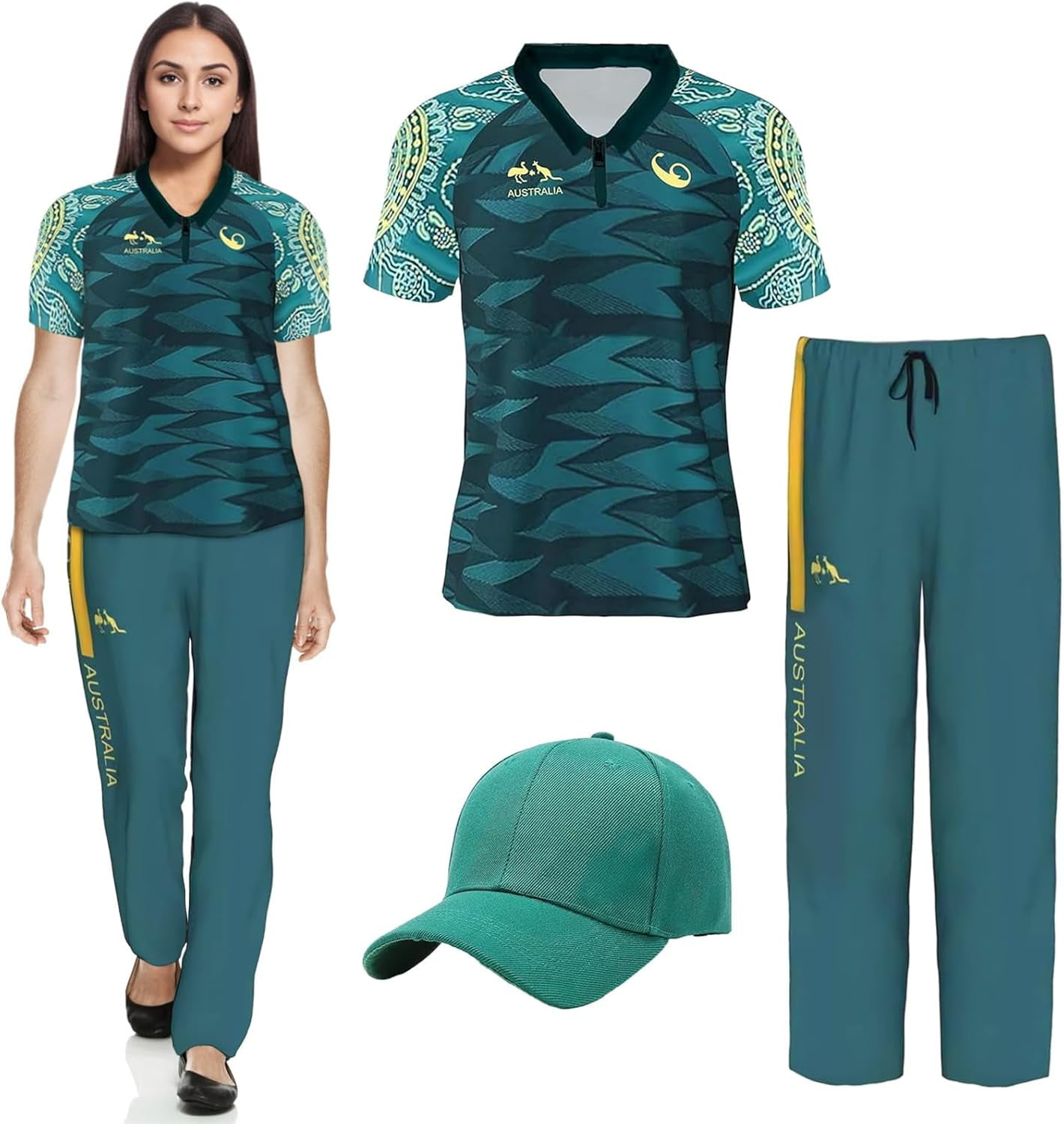 Australian Break Dancer Costume Adult, Green Raygun Costume with Hat ...