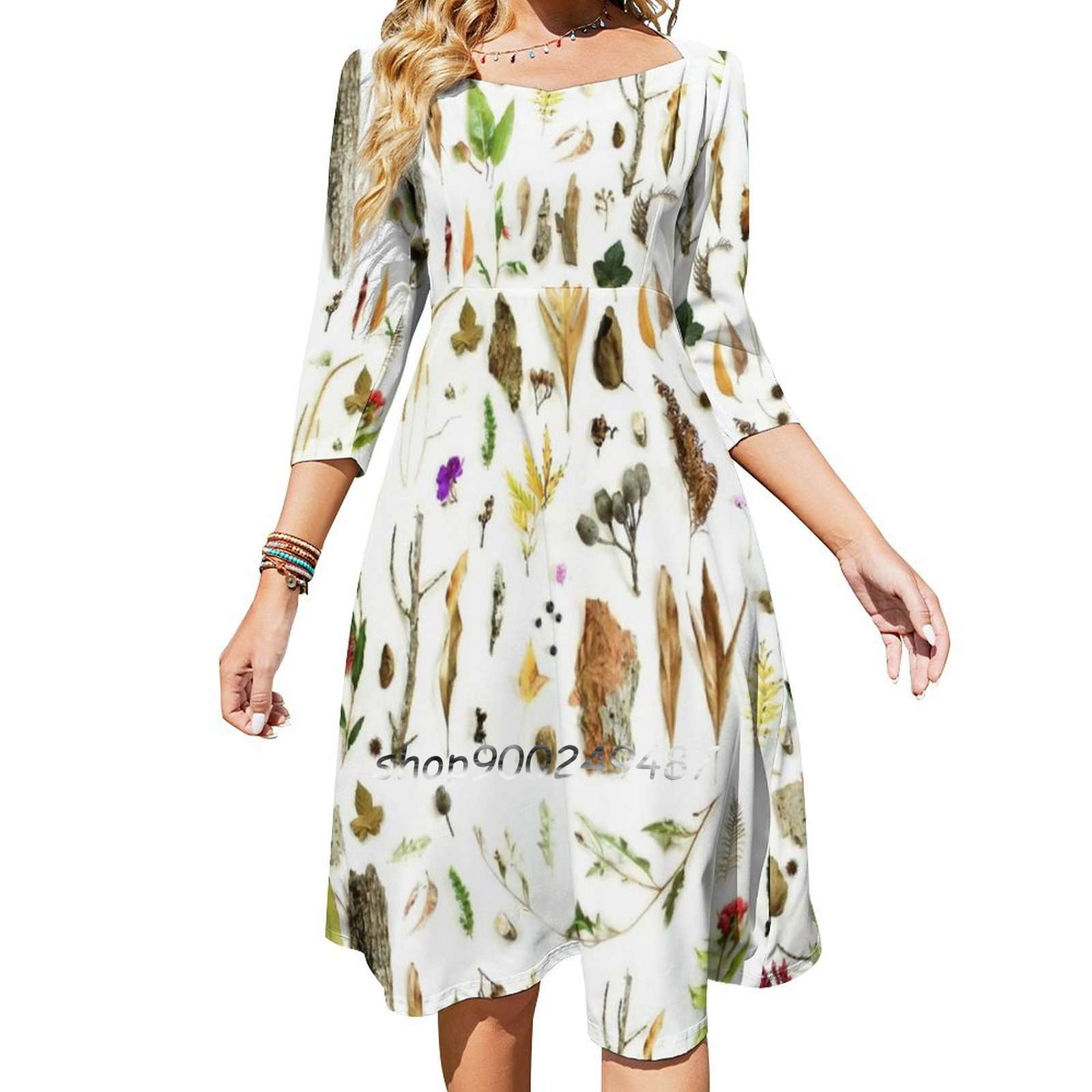 Australian Bushland Sweetheart Knot Flared Dress Fashion Design Large ...