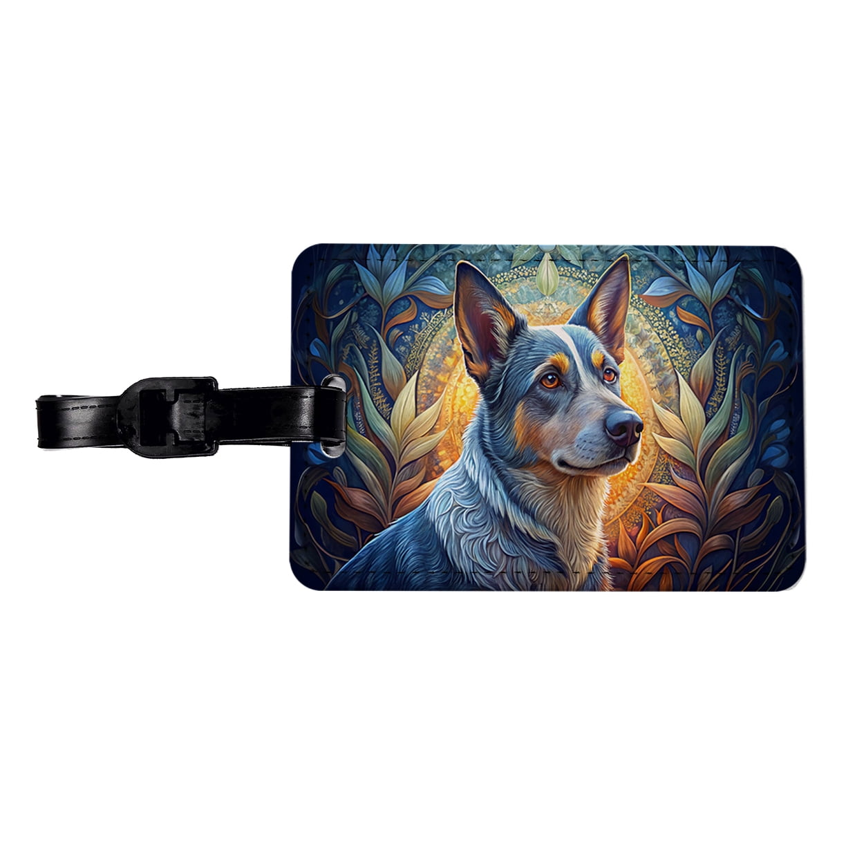 Australian Cattle Dog Art Nouveau Faux Leather Travel Luggage Tag ...