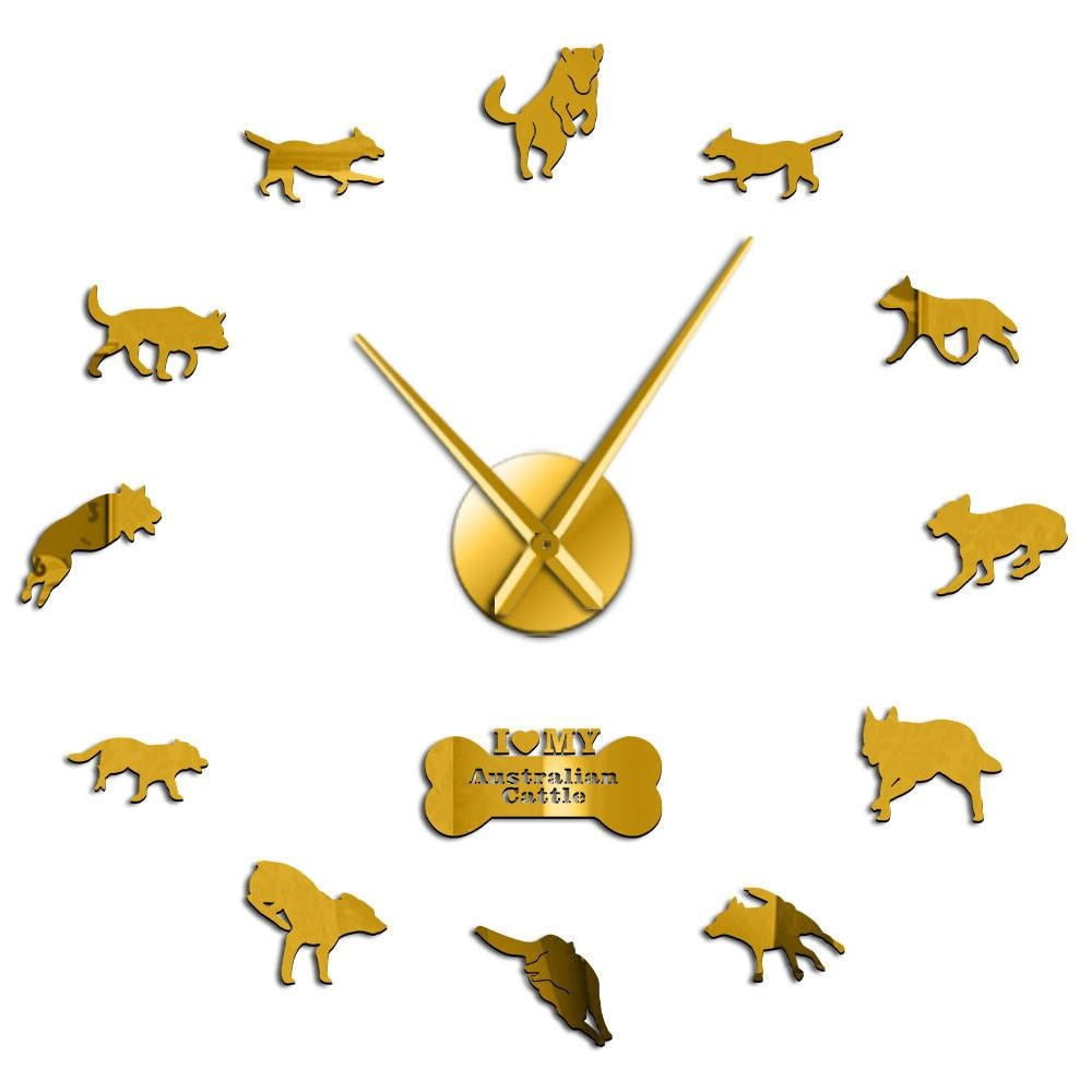 Australian Cattle Dog Breed 3D DIY Wall Clock Canine Pet Silhouette ...