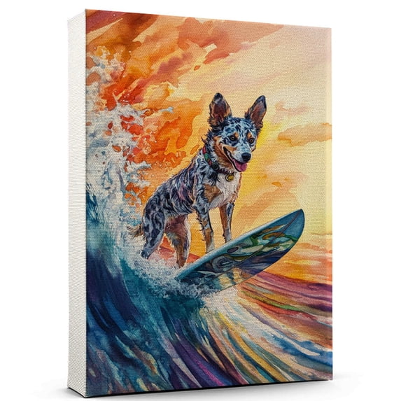 Australian Cattle Dog Canvas Surfboard Stretched Canvas Size 8x12 ...