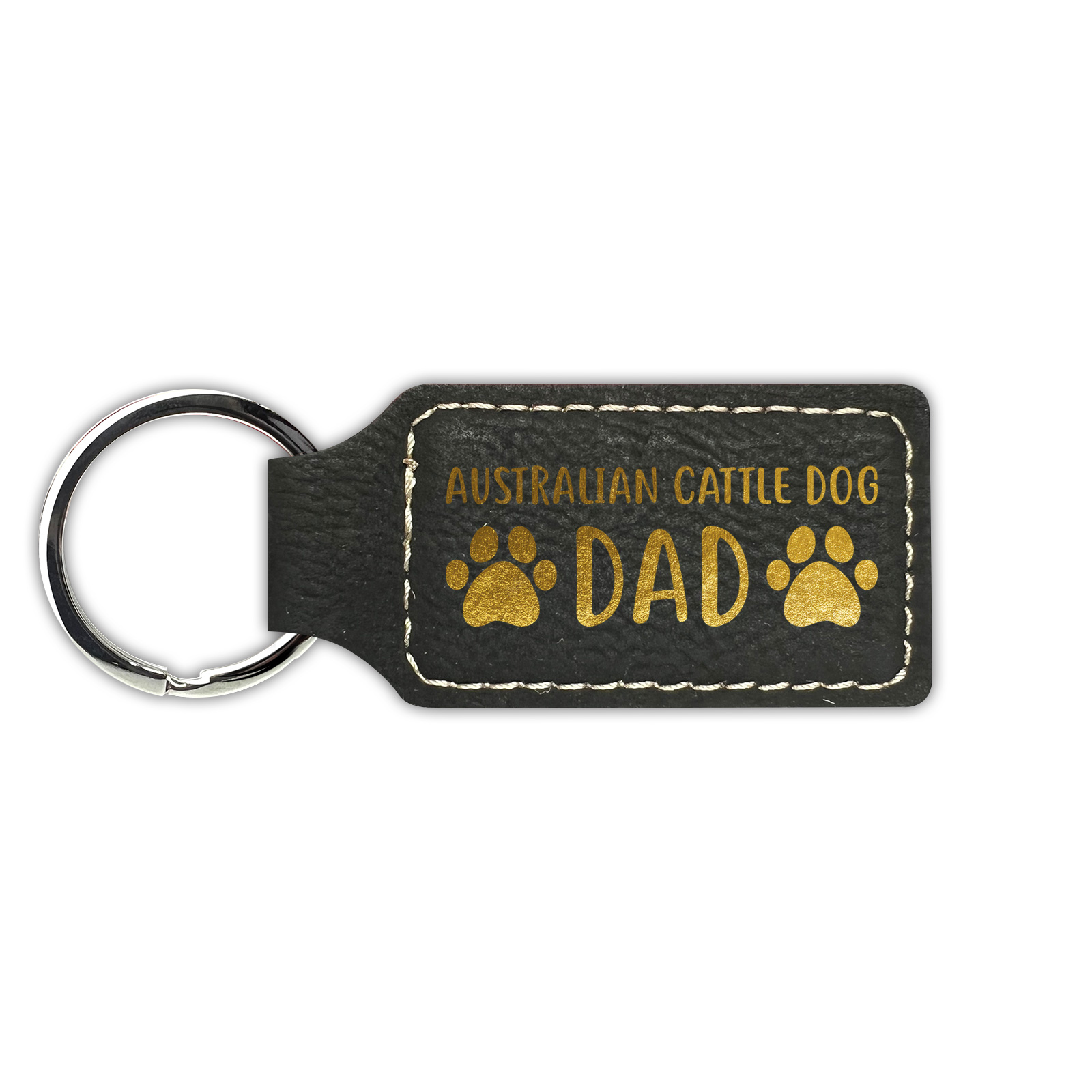 Australian Cattle Dog Dad Keychain Leatherette Rectangle - Laser ...