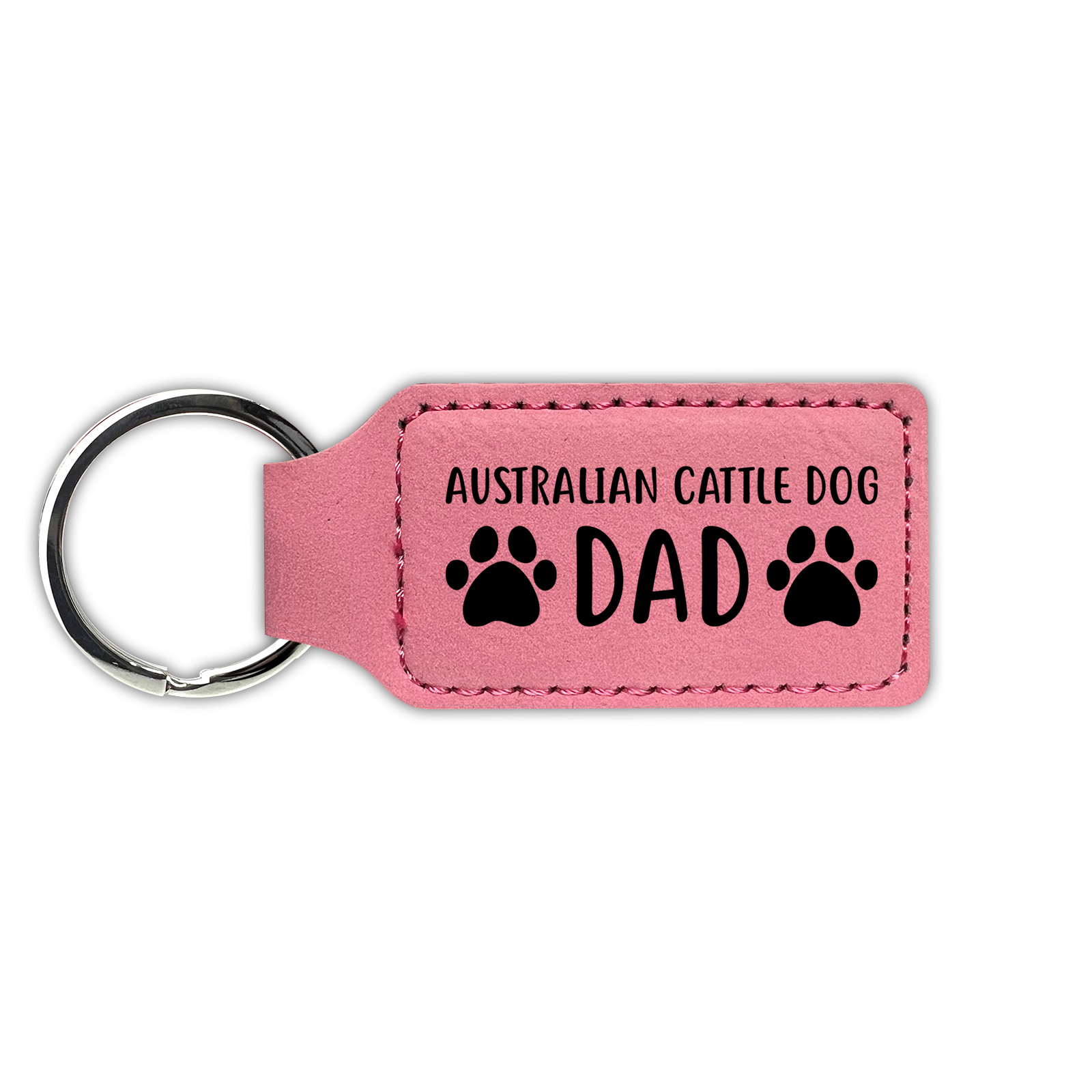 Australian Cattle Dog Dad Keychain Leatherette Rectangle - Laser ...