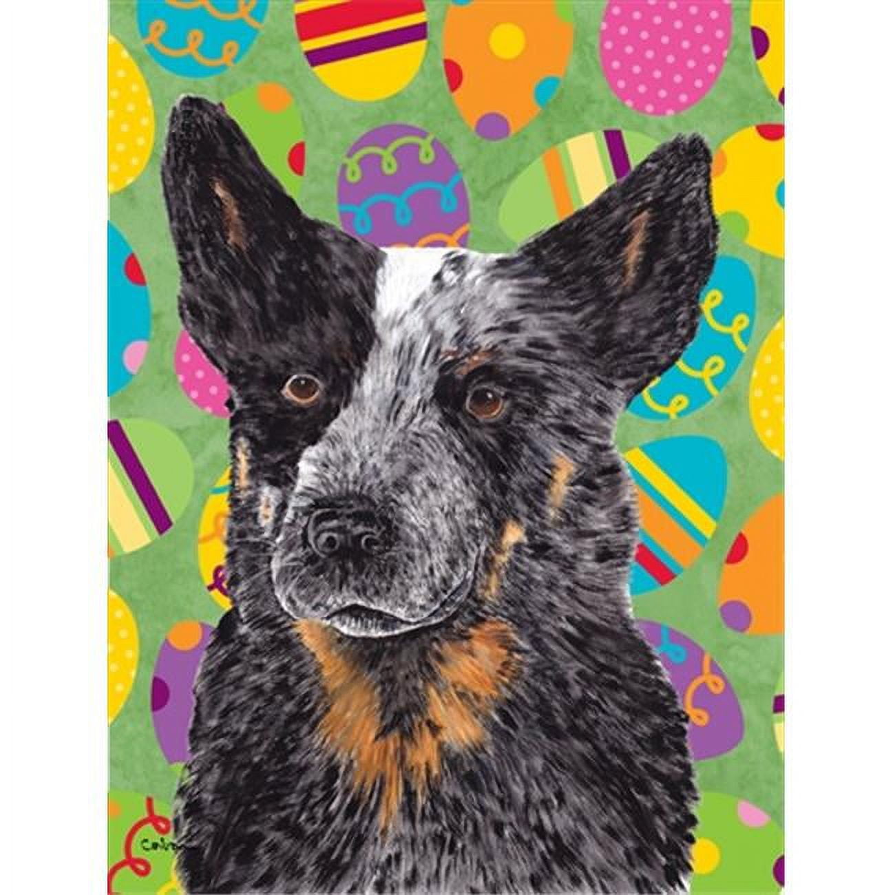 Australian Cattle Dog Easter Eggtravaganza House Size Canvas Flag ...