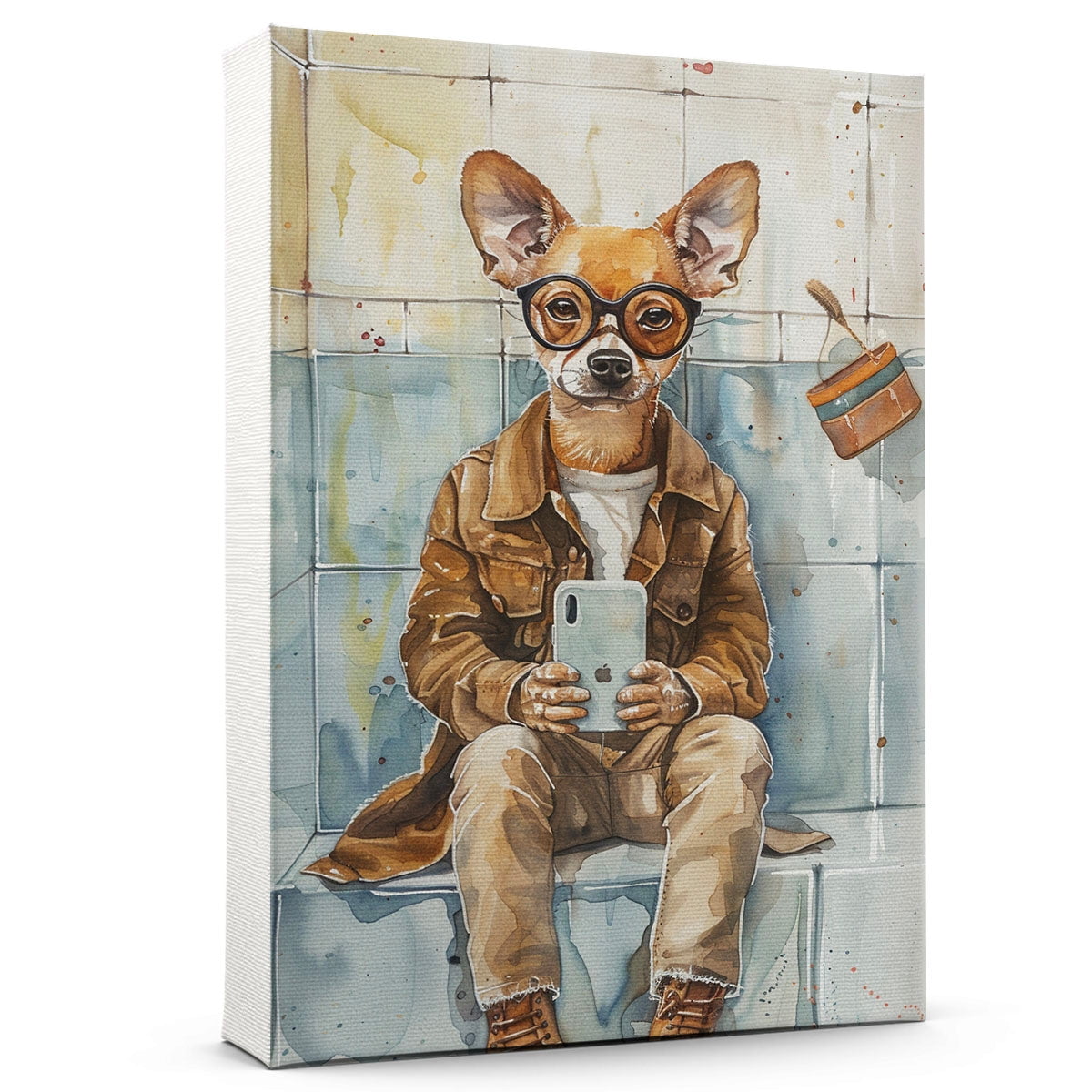 Australian Cattle Dog Siting On Toilet Poster Unframe, Australian ...