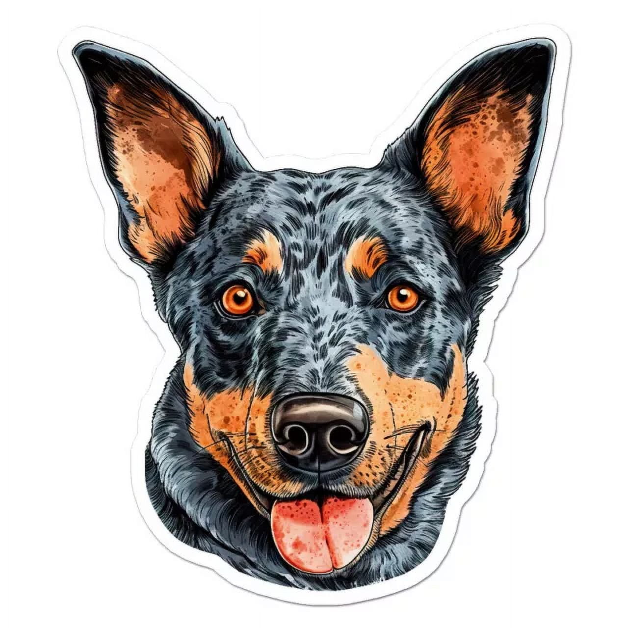 Australian Cattle Dog Sticker Indoor Outdoor Phone Decal Water Bottle ...