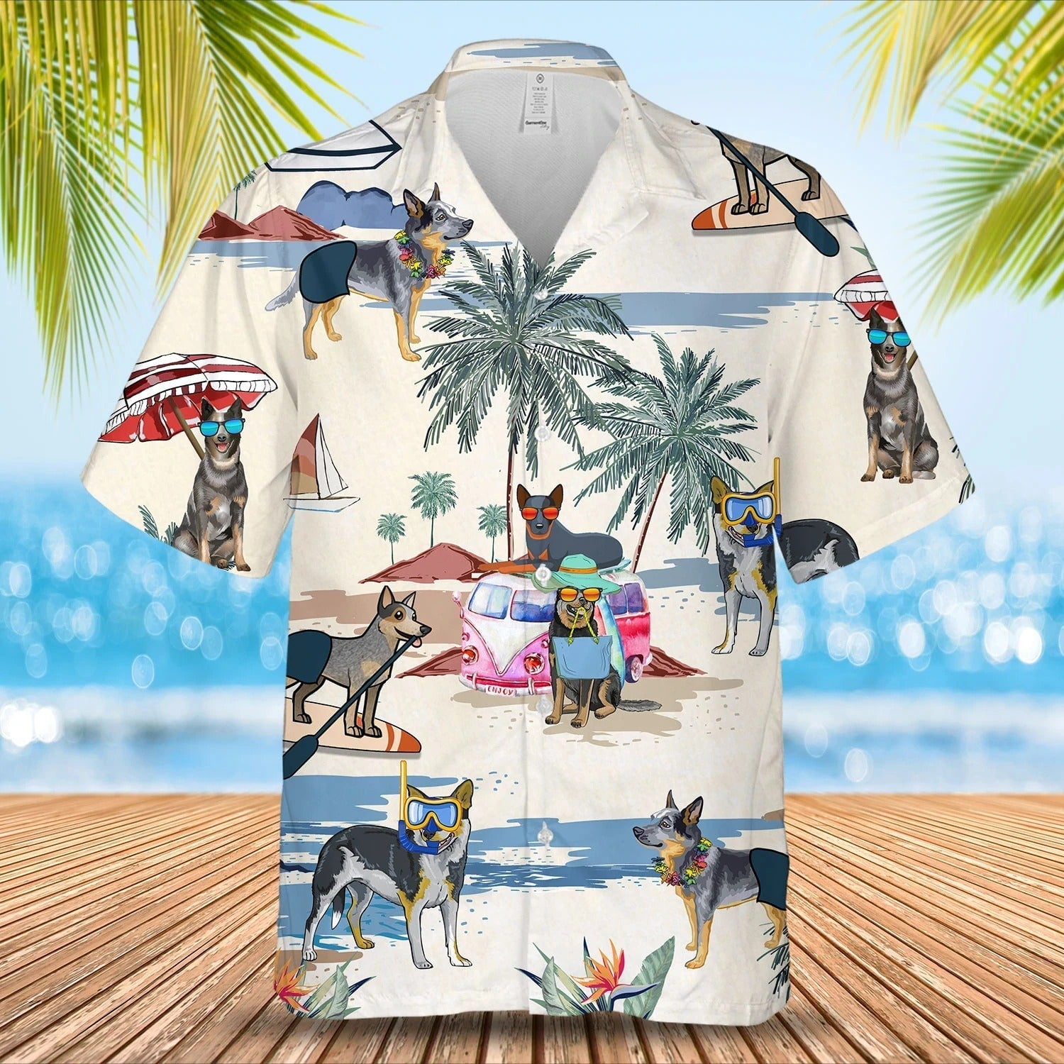 Australian Cattle Dog Summer Beach Hawaiian Shirt, Summer Beach And Dog ...