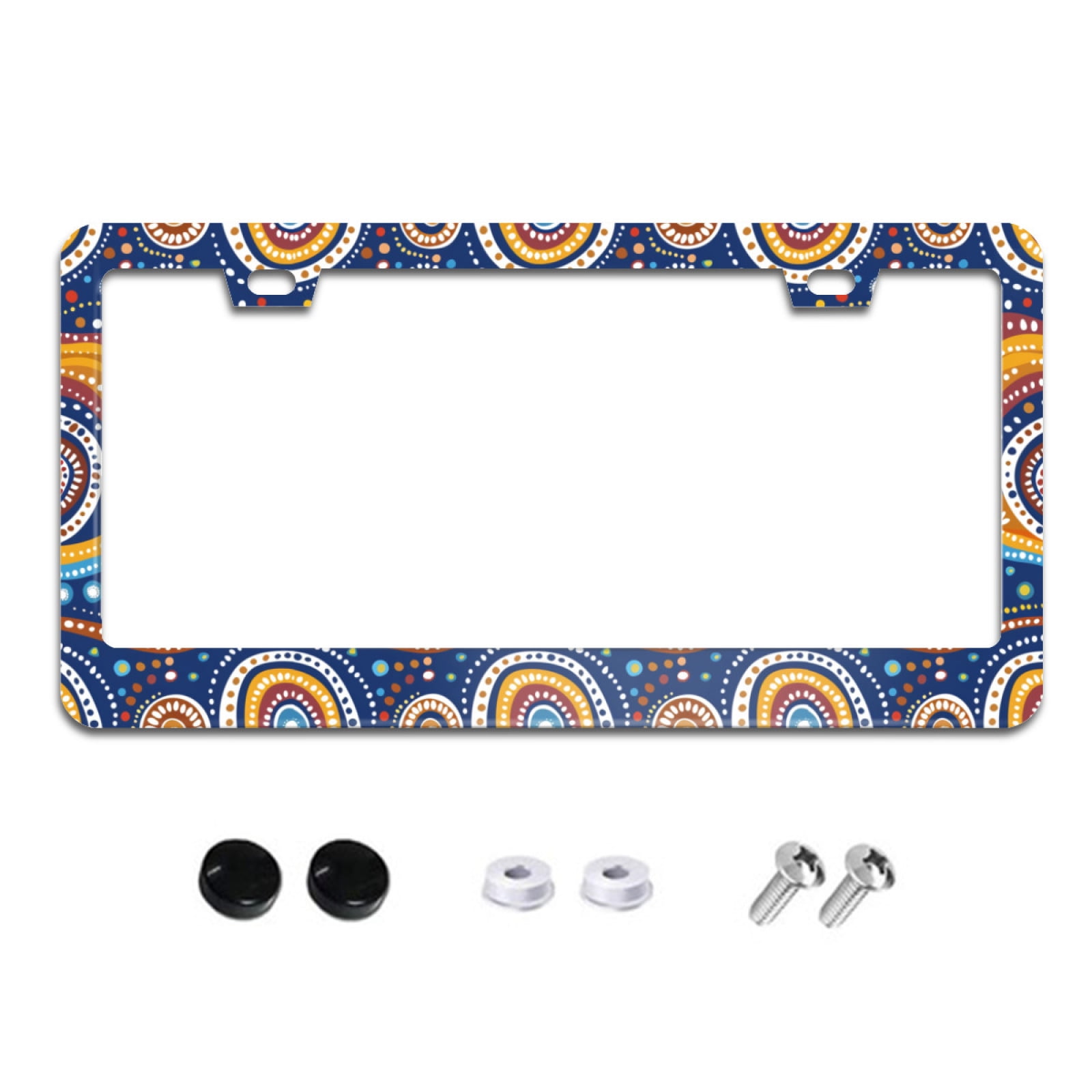 Australian Design with Dots Circles and Waves License Plate Frames for ...