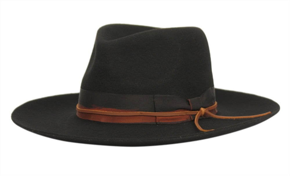 Australian Felt Wide Brim Fedora Hat - Walmart.com