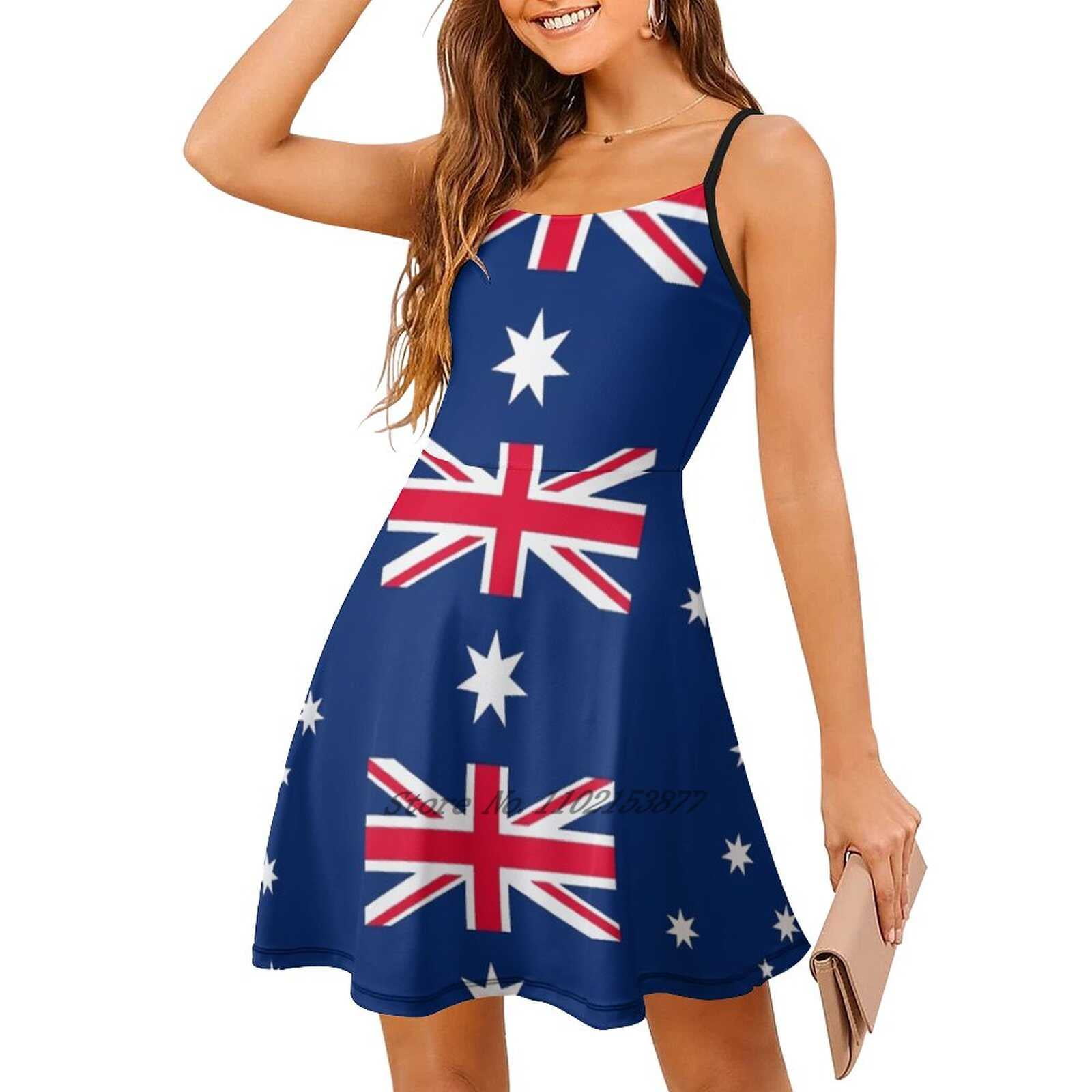 Australian Flag Australia Patriotic Loose Pocket Dress Print Short ...