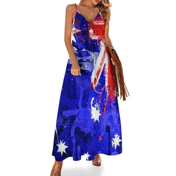 Australian Flag Graphic Design Sleeveless Dress summer dresses ladies ...
