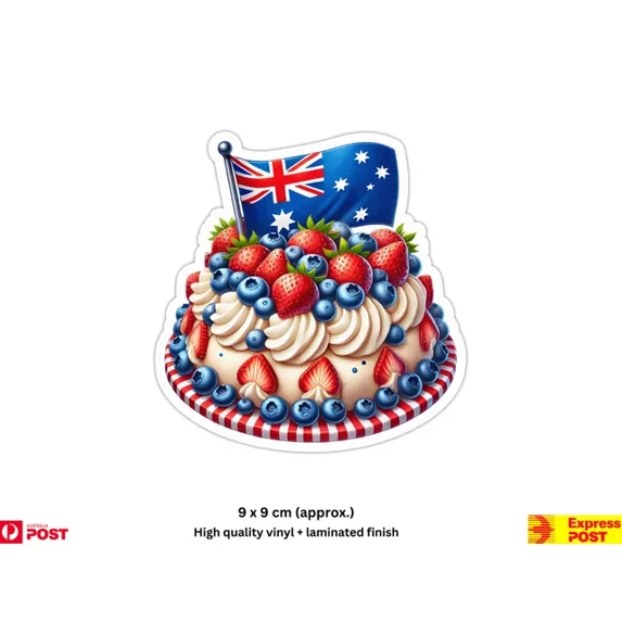 Australian Flag Pavlova Cake Design Sticker Phone Decal Water Bottle ...