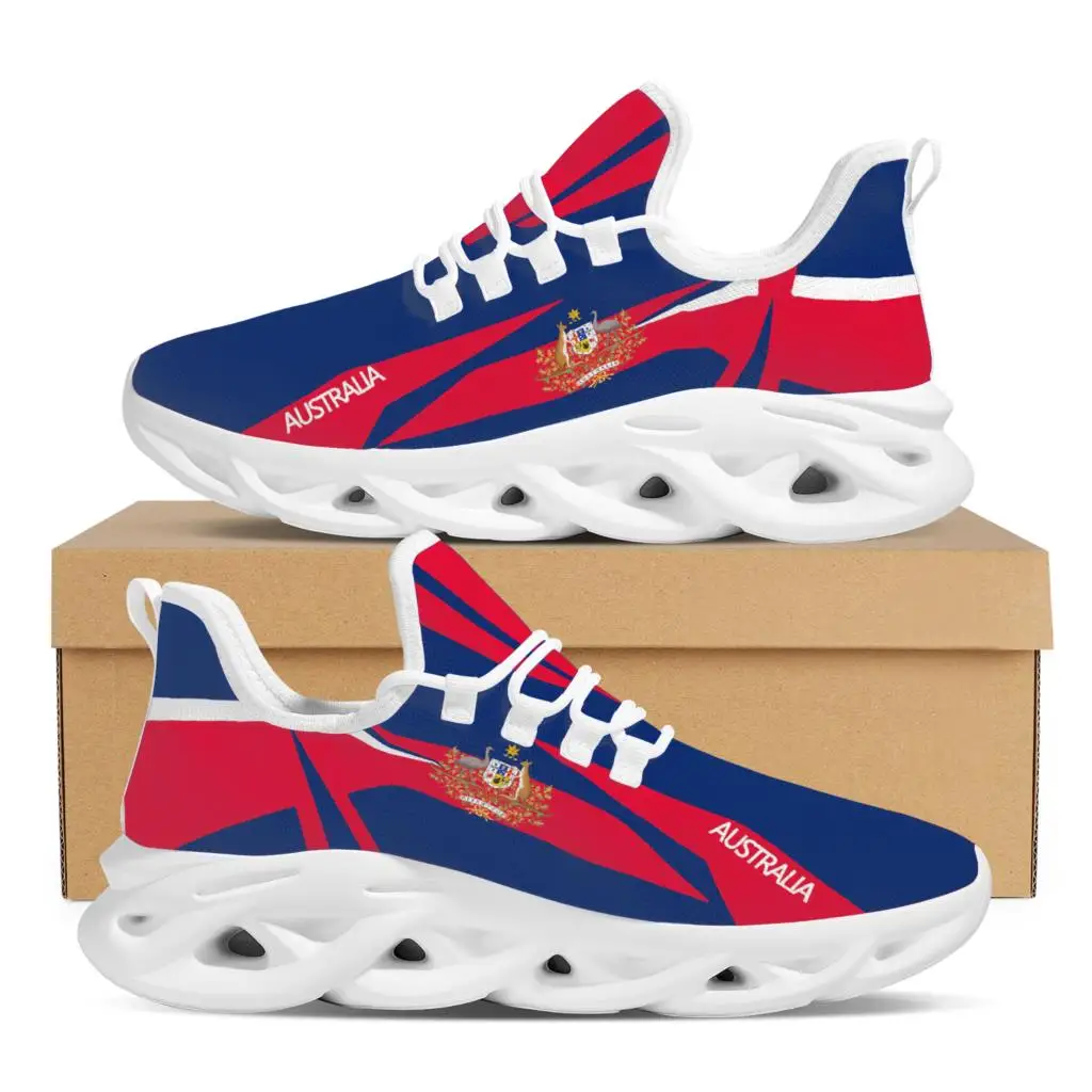 Australian Flag Print Breathable Mesh Shoes Kangaroo Emu Casual Lace Up ...