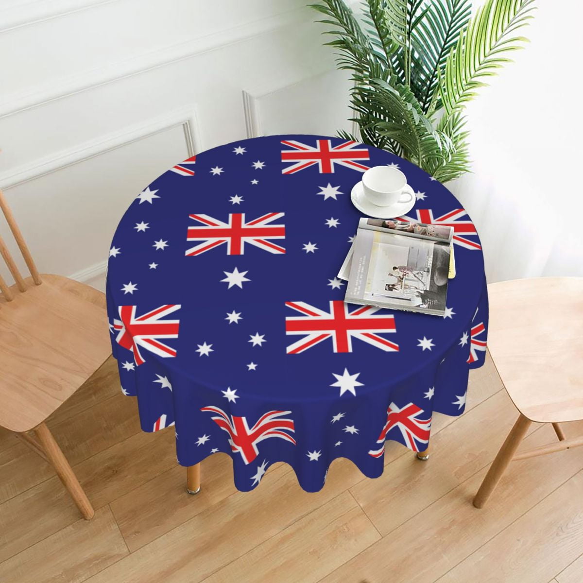 Australian Flag Round Tablecloth Blue Outdoor Table Cloth Party Dining ...