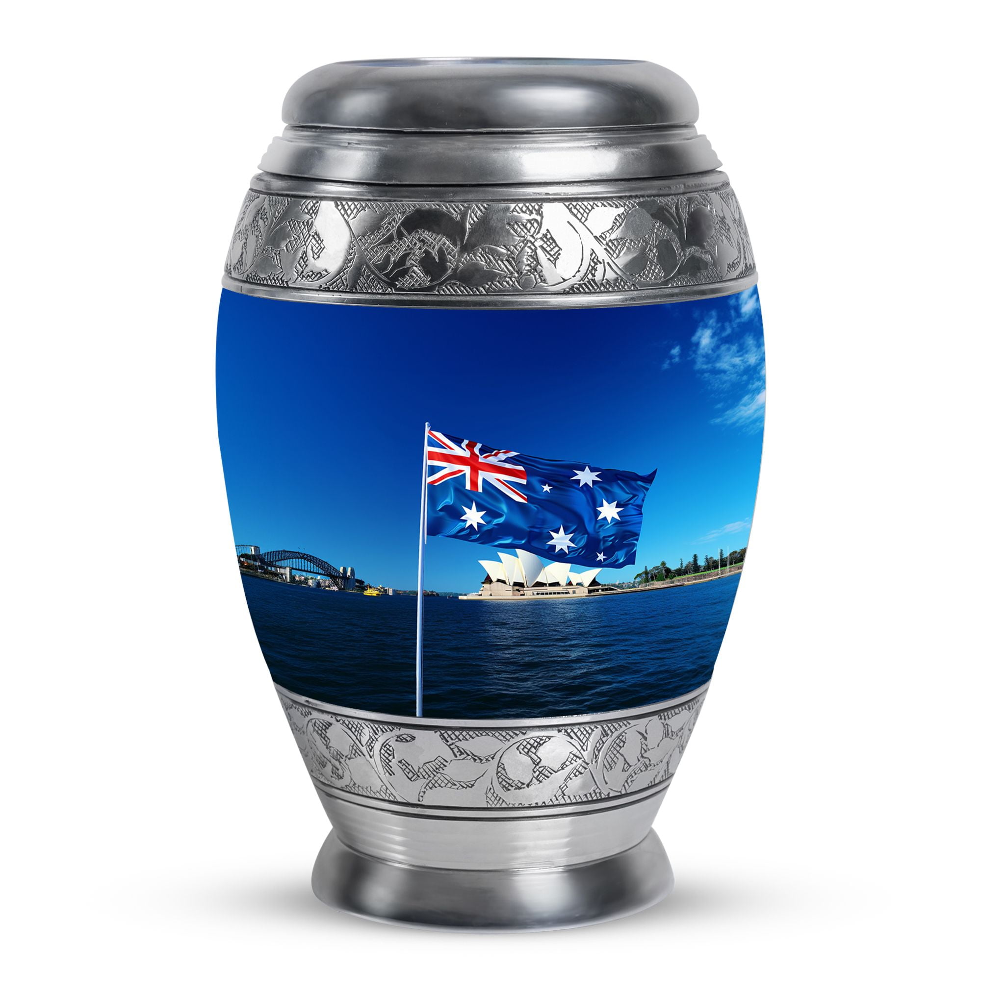 Australian Flag over Sydney Burial Urns For Adult Human Ashes - Urns ...