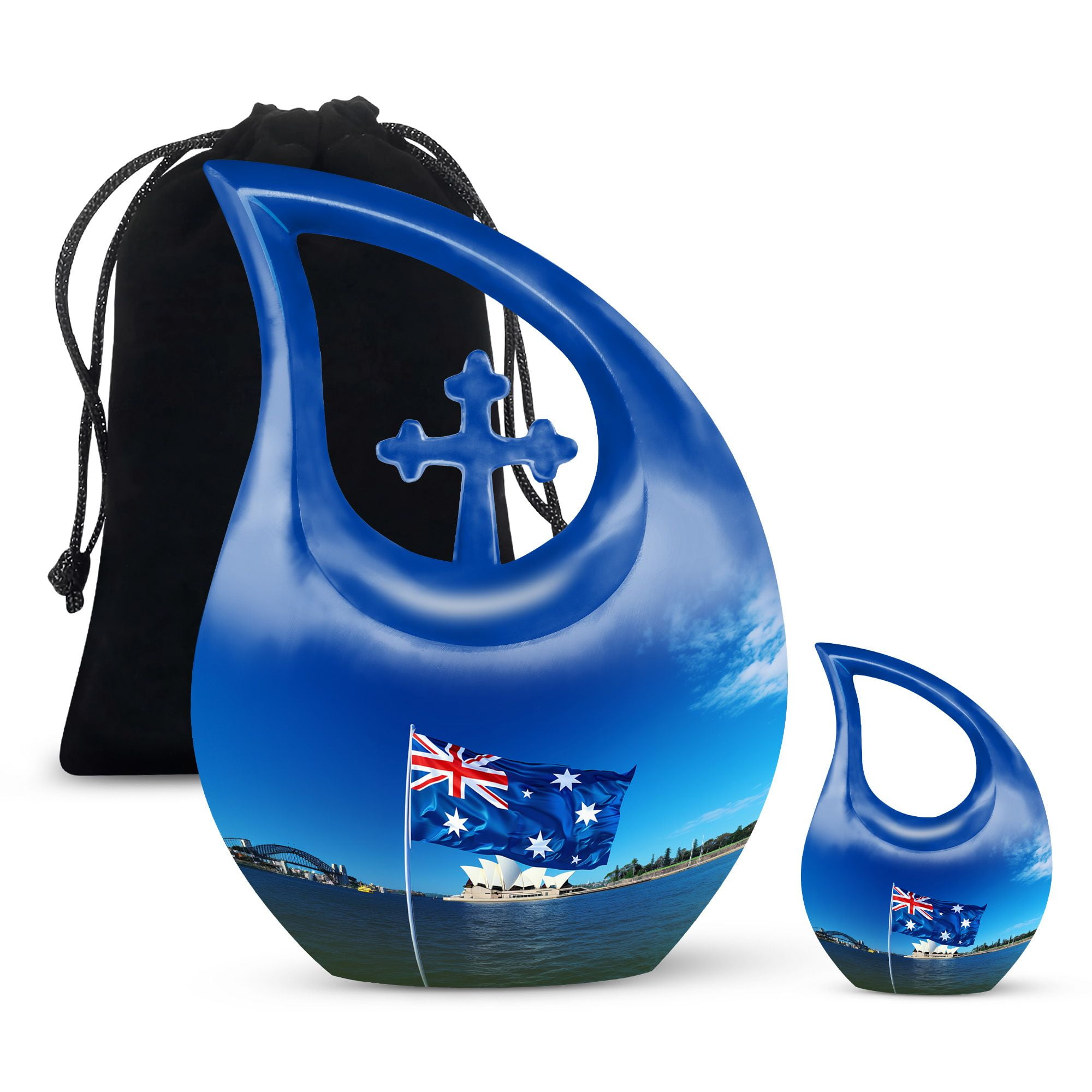 The Australian Flag Over Urn - Cremation Urn Human Ashes - Urns For ...