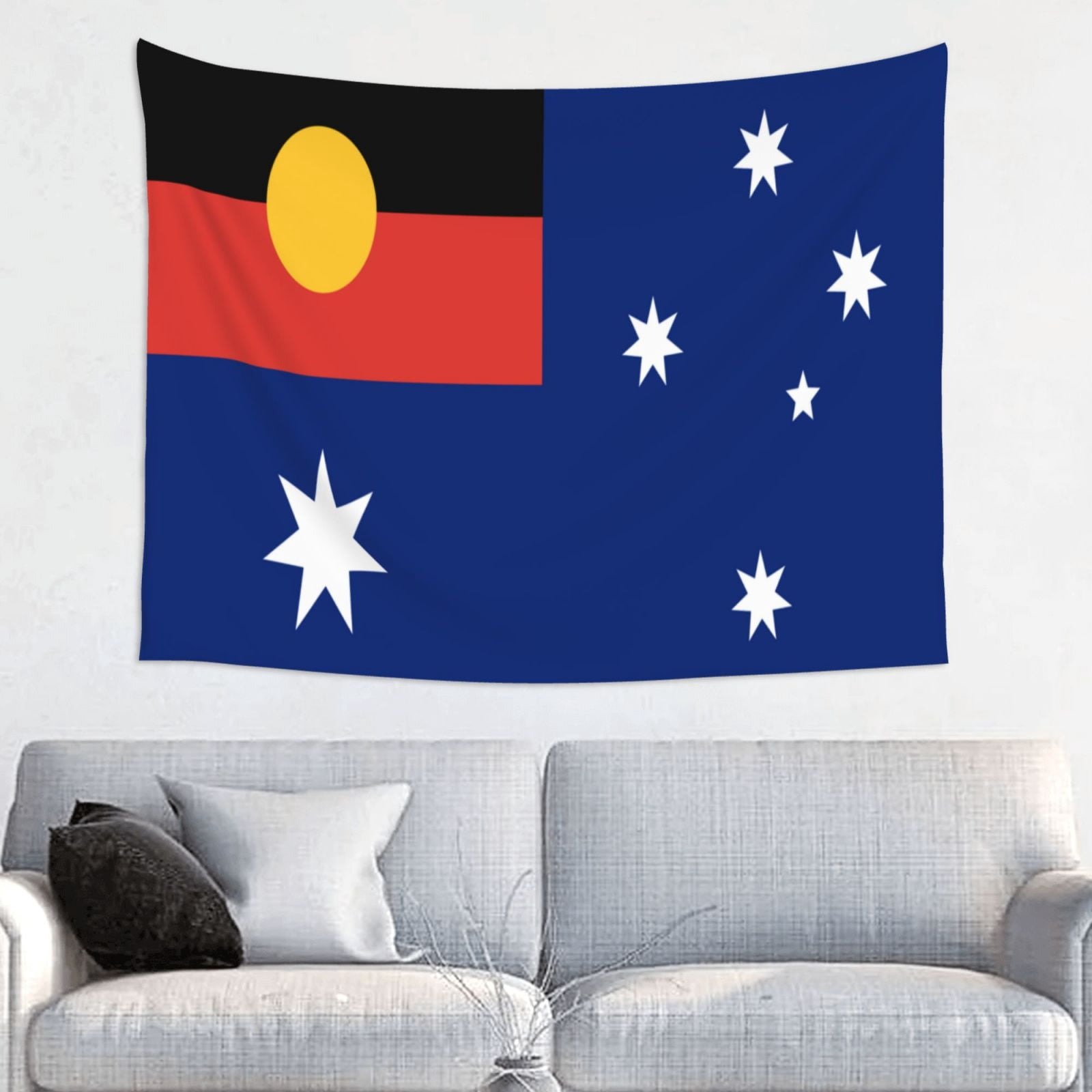 Australian Flag With Aboriginal Flagtapestry Aesthetic Tapestry Wall ...