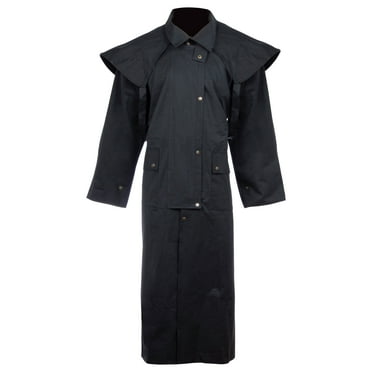 RESISTANCE Premium Oilskin Duster Coat Waterproof Cotton Unisex Cowboy ...