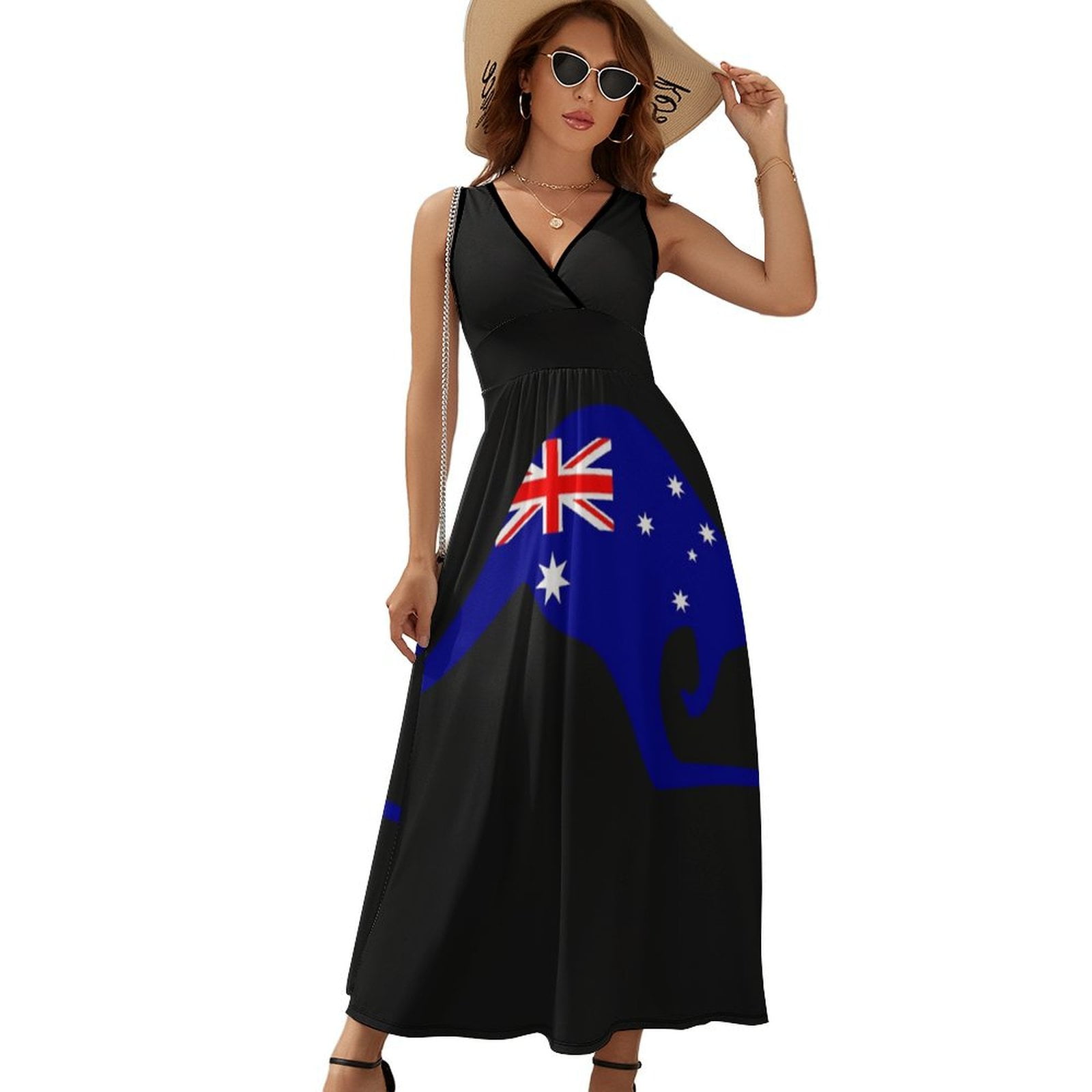 Australian Kangaroo Flag Dress Fashion Boho Beach Long Dresses Female ...