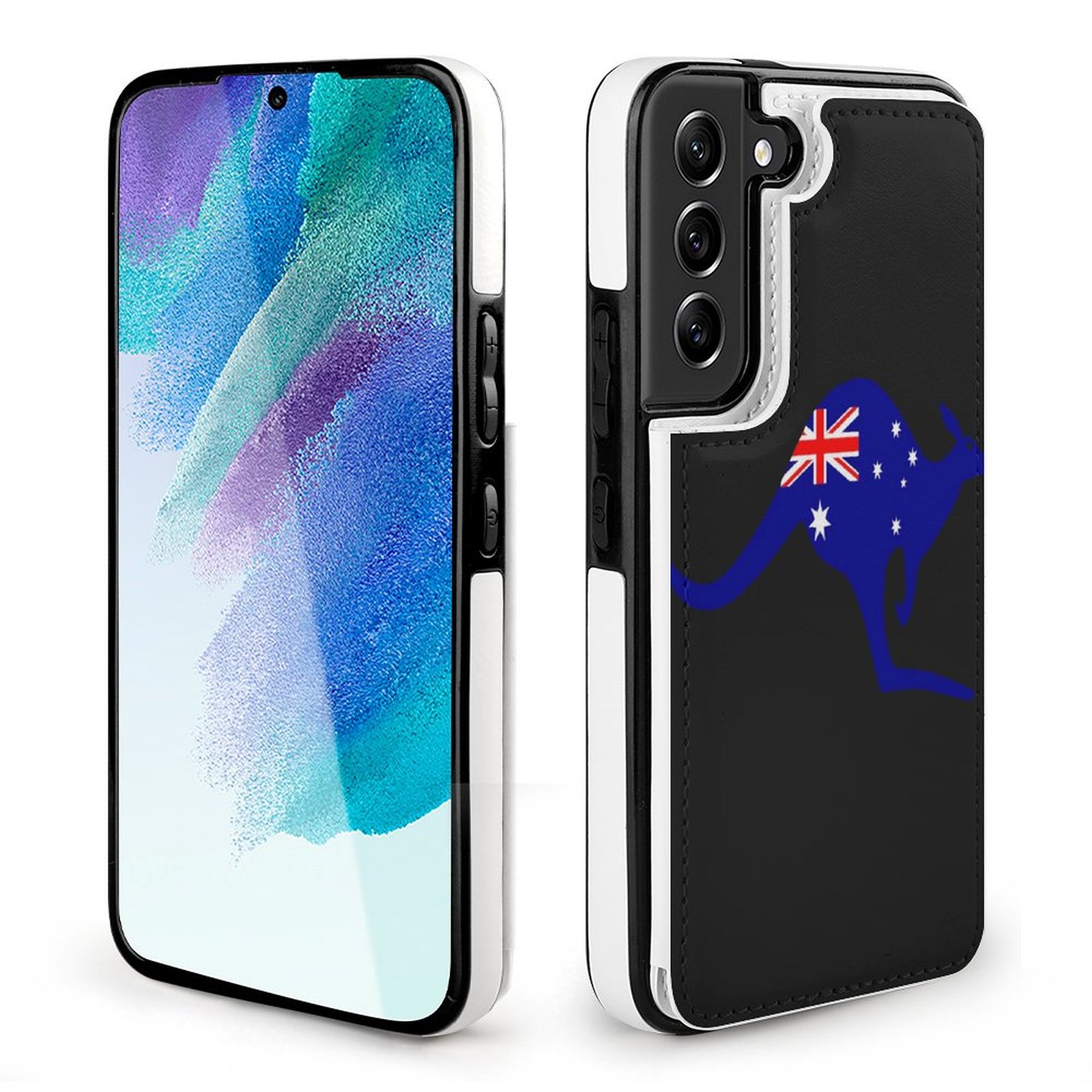 Australian Kangaroo Flag Leather Wallet Case for Samsung Galaxy S22 S21 ...