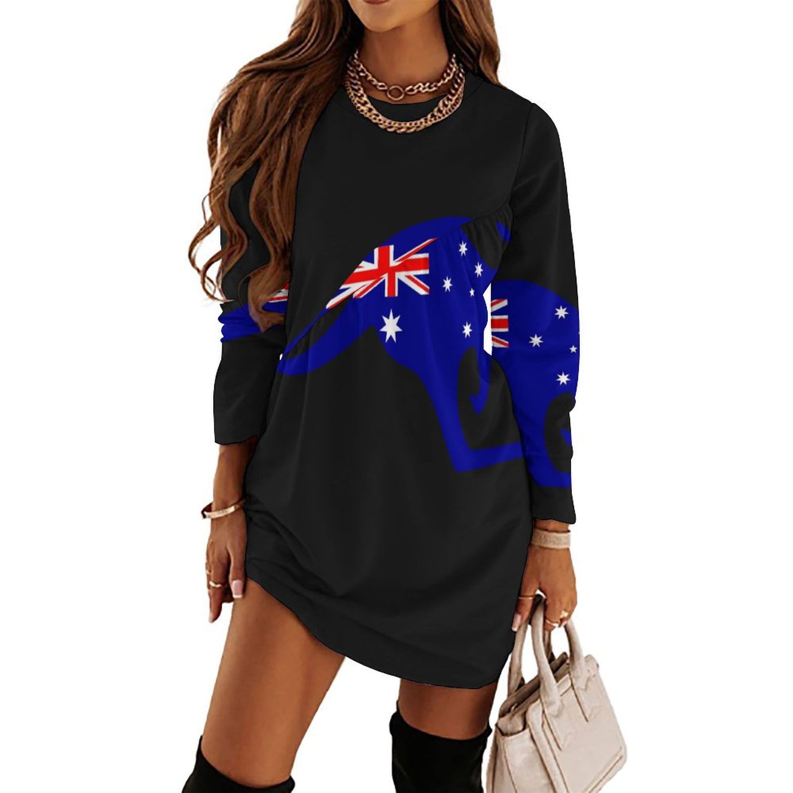 Australian Kangaroo Flag Loose Dress Evening Dress Summer Dresses for ...