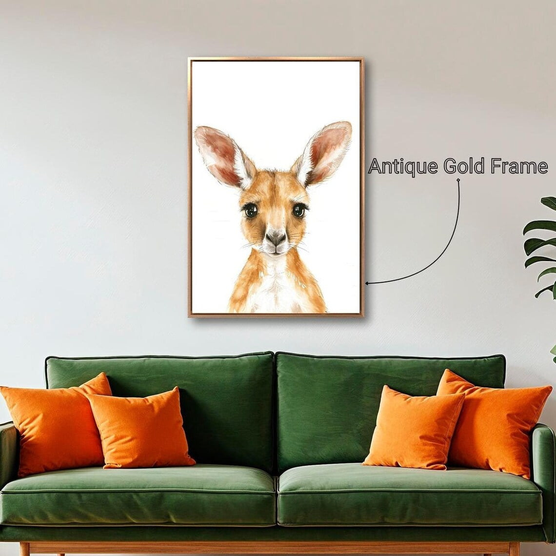 Australian Kangaroo Joey Wall Art Cute Animal Poster Nursery Wall Decor ...