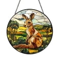 Australian Kangaroo Stained Glass Window Art, Vibrant Outback Wildlife ...