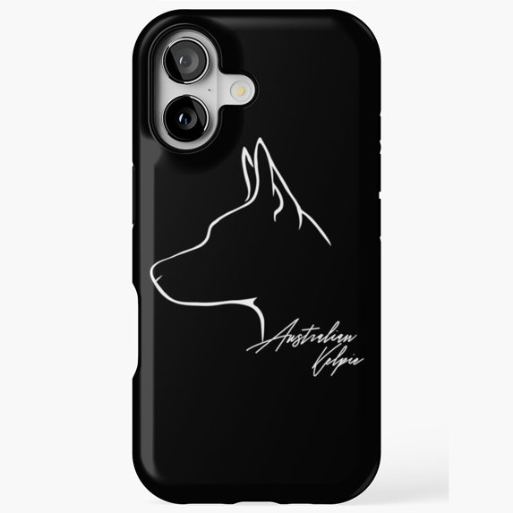 Australian Kelpie Dog Profile Case for iPhone 11 12 13 14 15 16 17 Pro ...