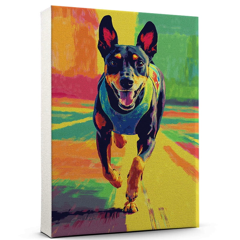 Australian Kelpie Dog Stretched Canvas Size 8x12 Running Canvas – Cute ...