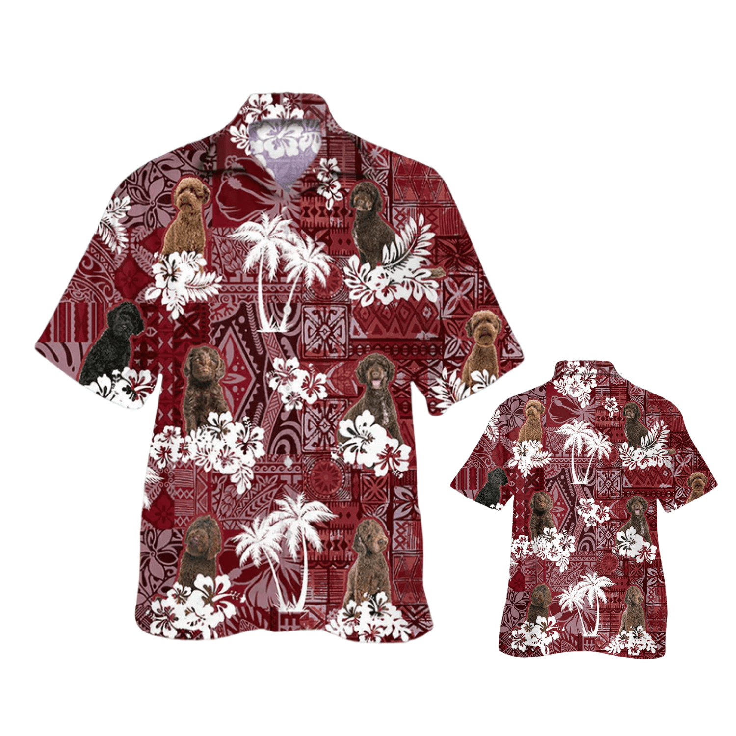 Australian Labradoodle Hawaiian Shirt, Dog Aloha Beach Shirt With Red ...
