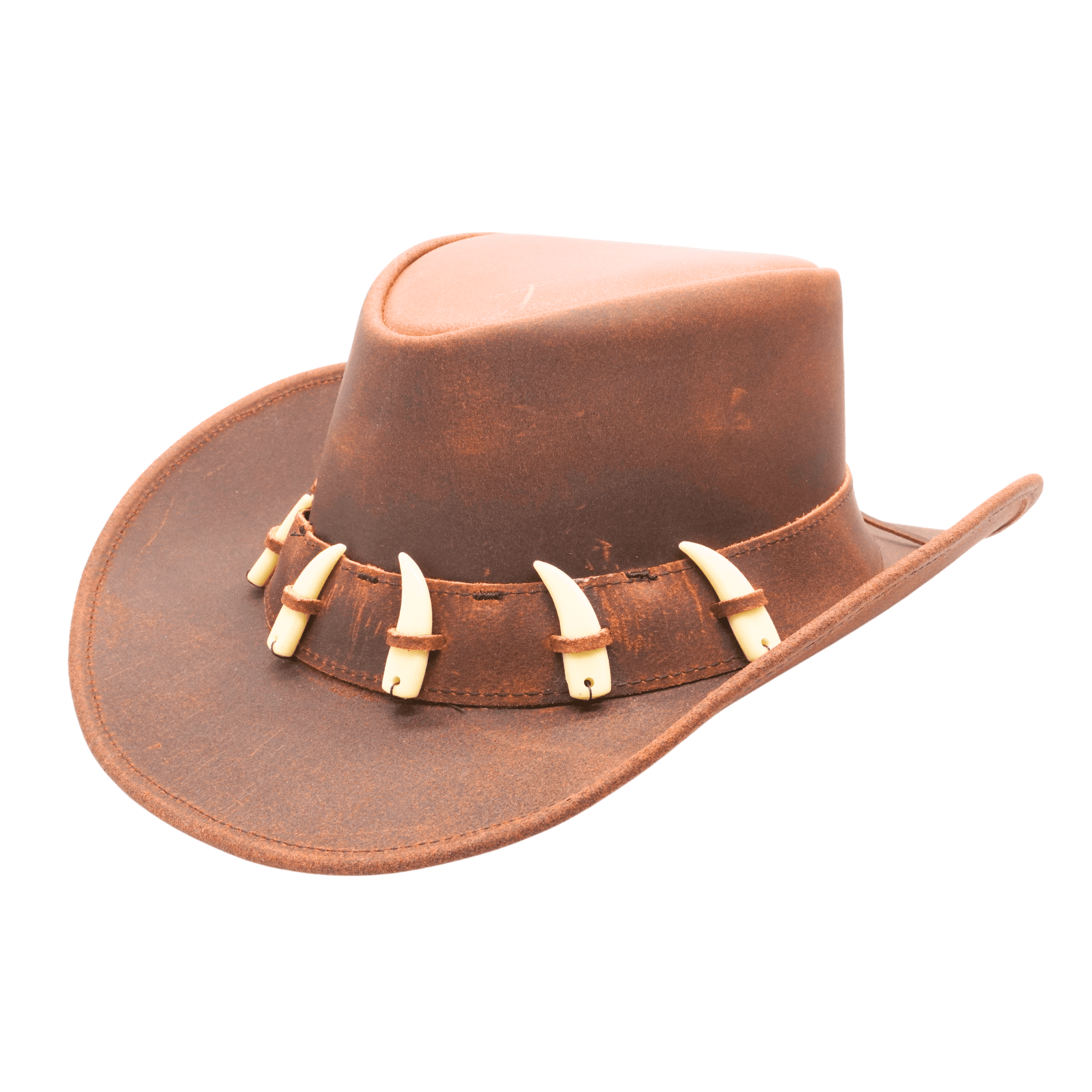 Australian Leather Hat with Crocodile Band Teeth - Dundee Style ...