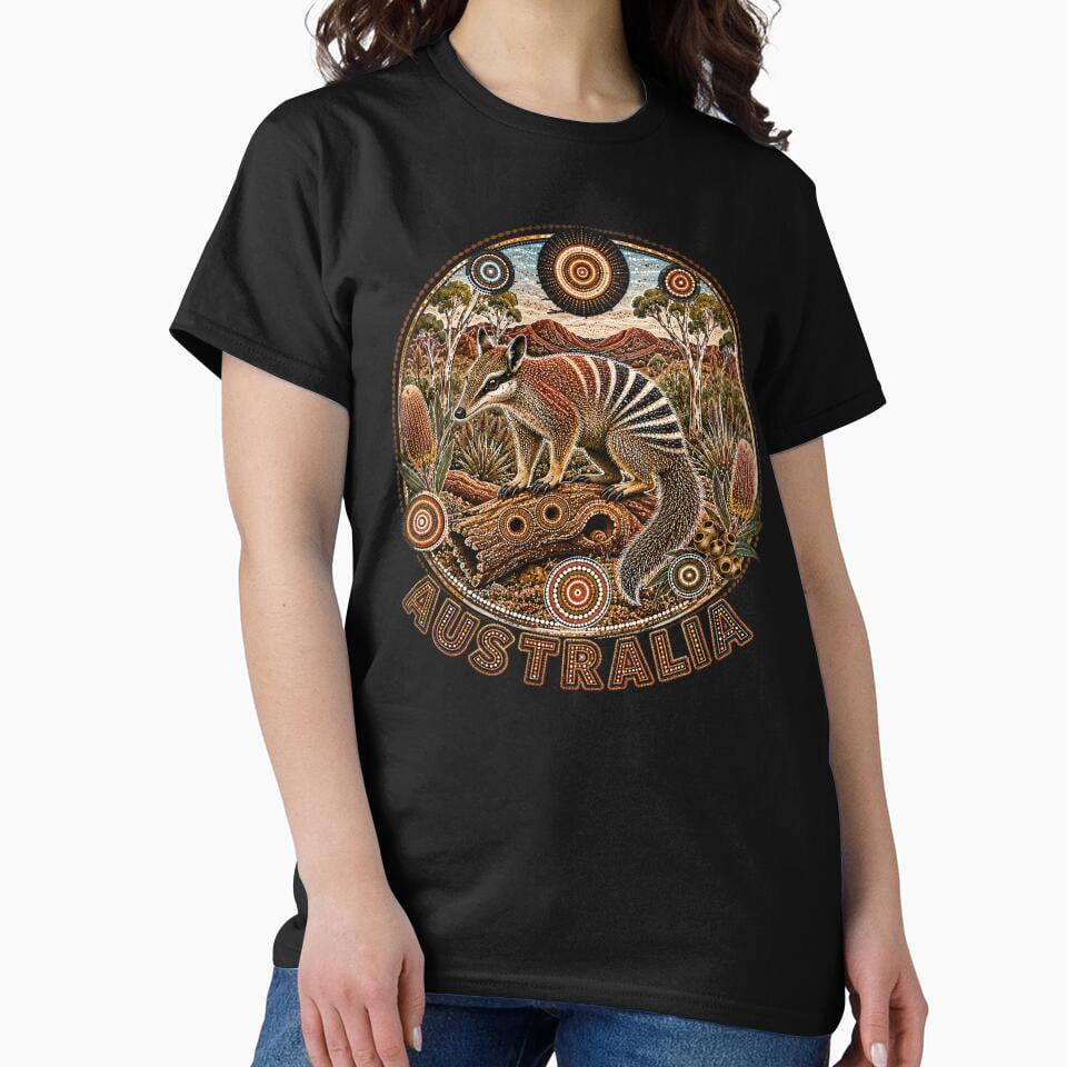 Australian Numbat Aboriginal Art T-Shirt - Outback Wildlife & Cultural ...