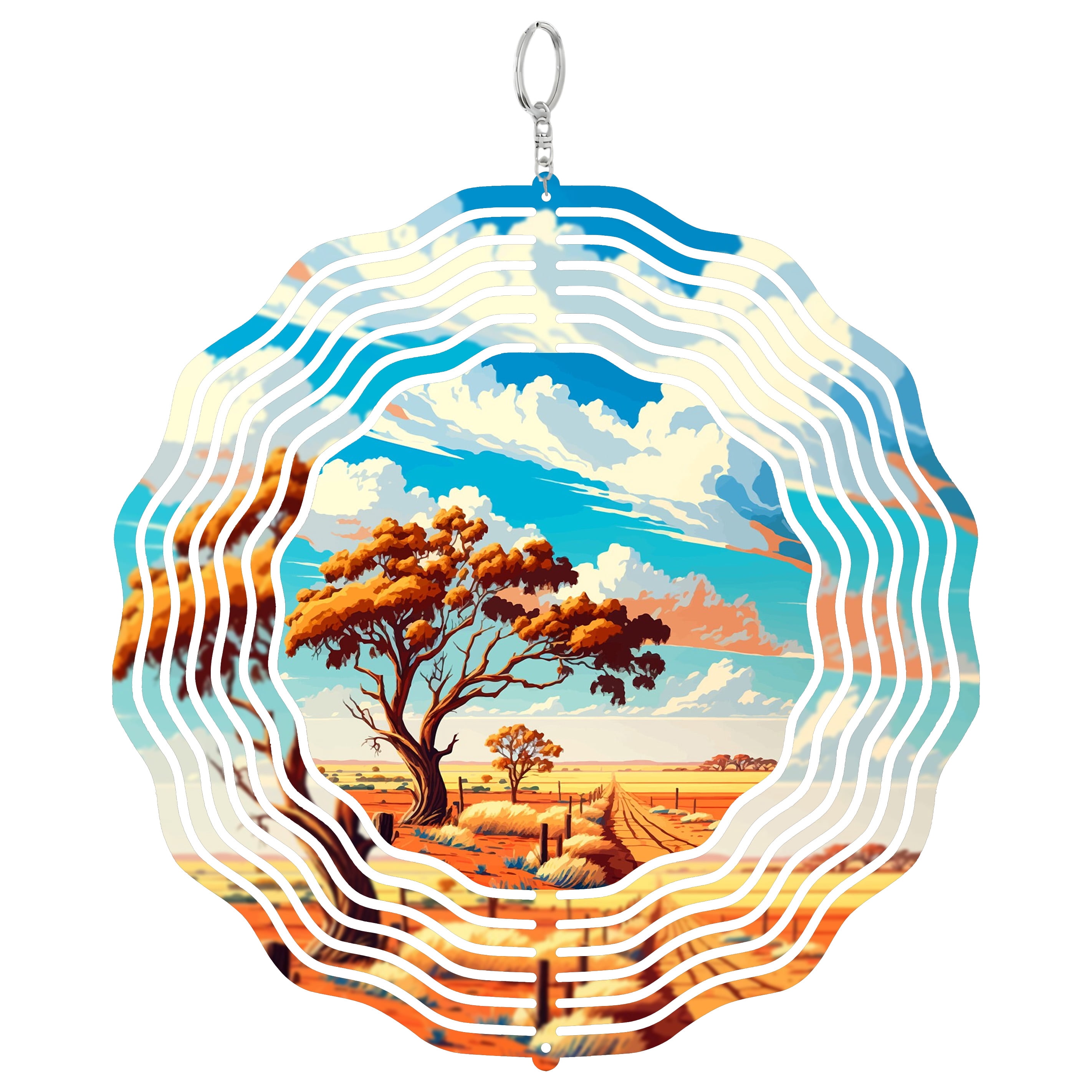 Australian Outback Landscape 3D Wind Spinner Kinetic Hanging Yard Art ...