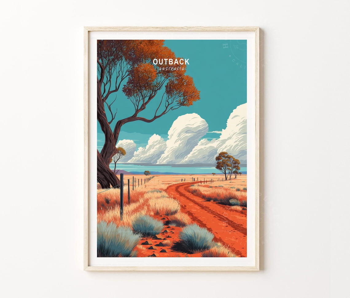 Australian Outback Red Desert Wilderness Nature Wall Art Print ...