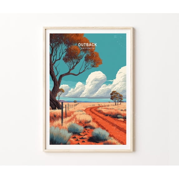Australian Outback Red Desert Wilderness Nature Wall Art Print ...