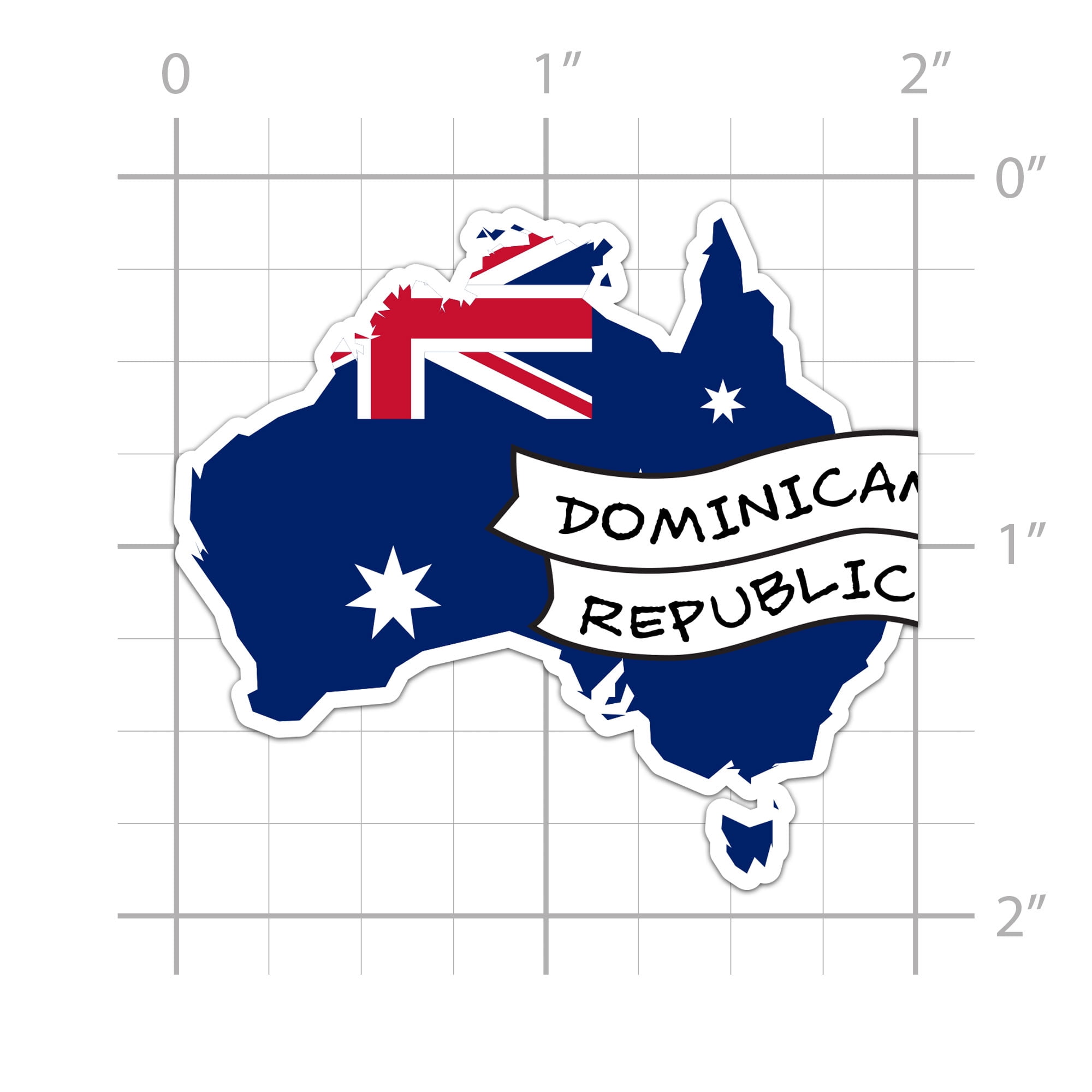Australian Shaped Australia Flag Sticker for water bottle phone tumbler ...