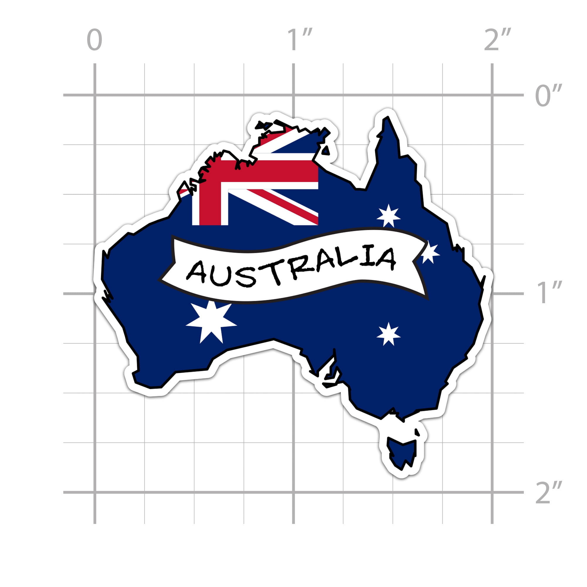 Australian Shaped Australia Flag Sticker for water bottle phone tumbler ...