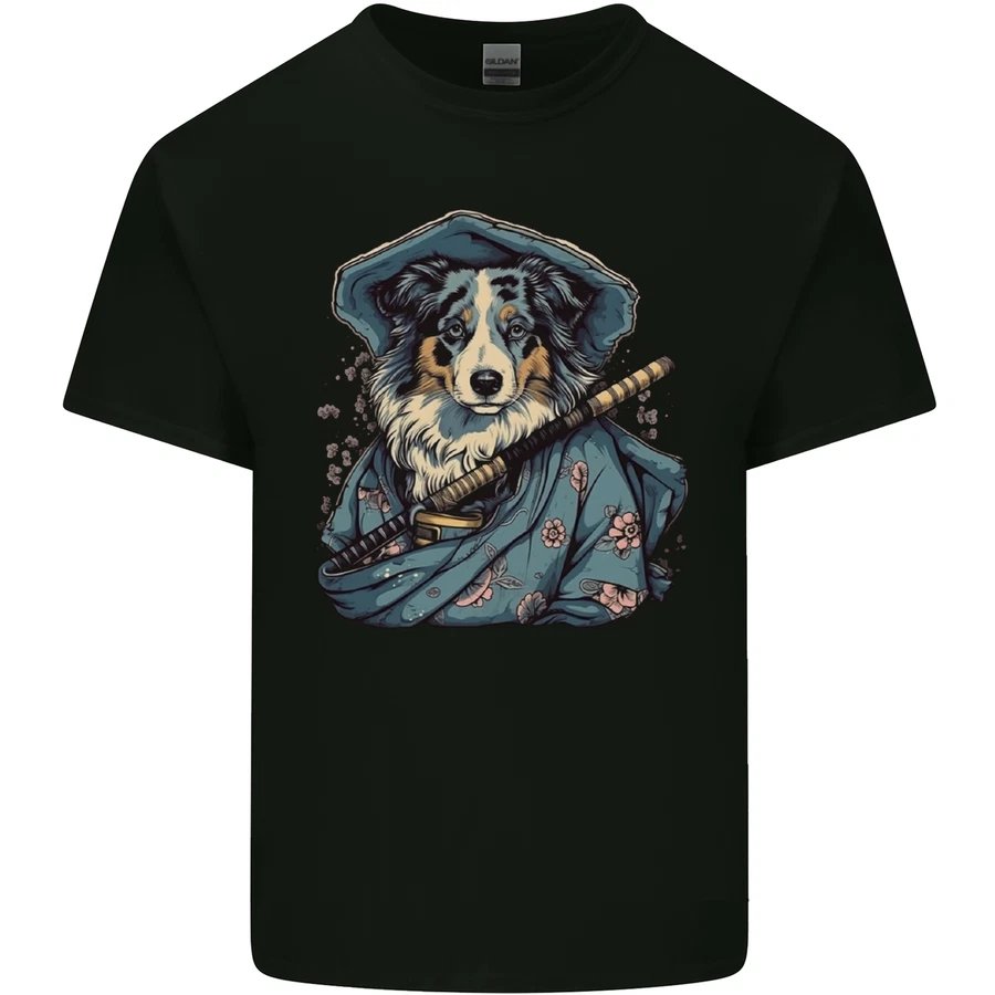 Australian Sheepdog Samurai Warrior Fantasy Graphic Cotton Shirt,for ...