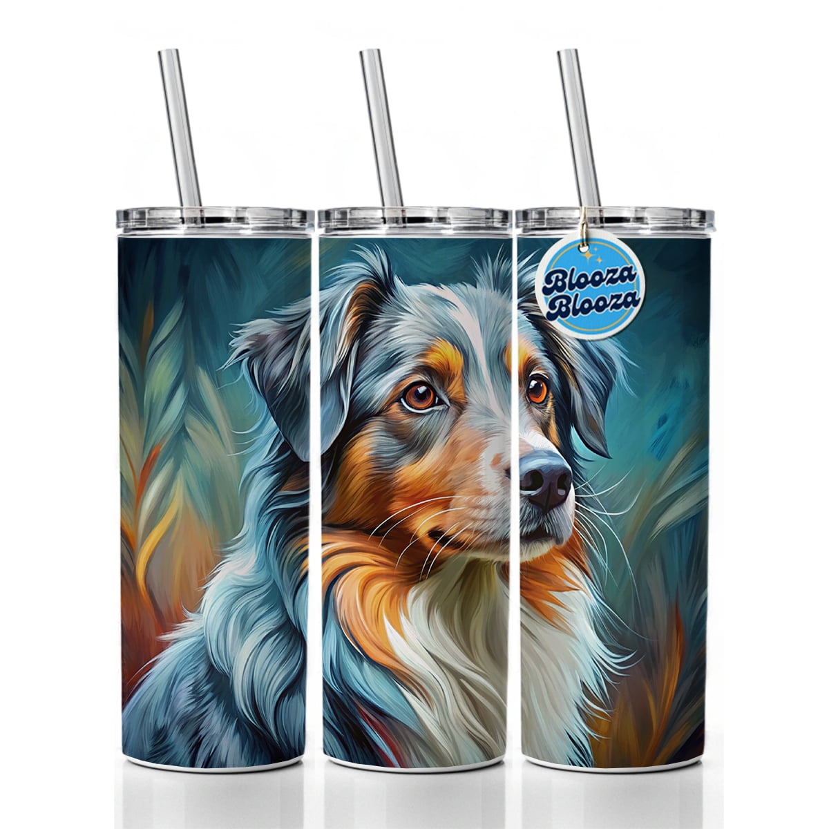 Australian Shepherd Dog Expressionism Art 20oz Insulated Water Bottle ...