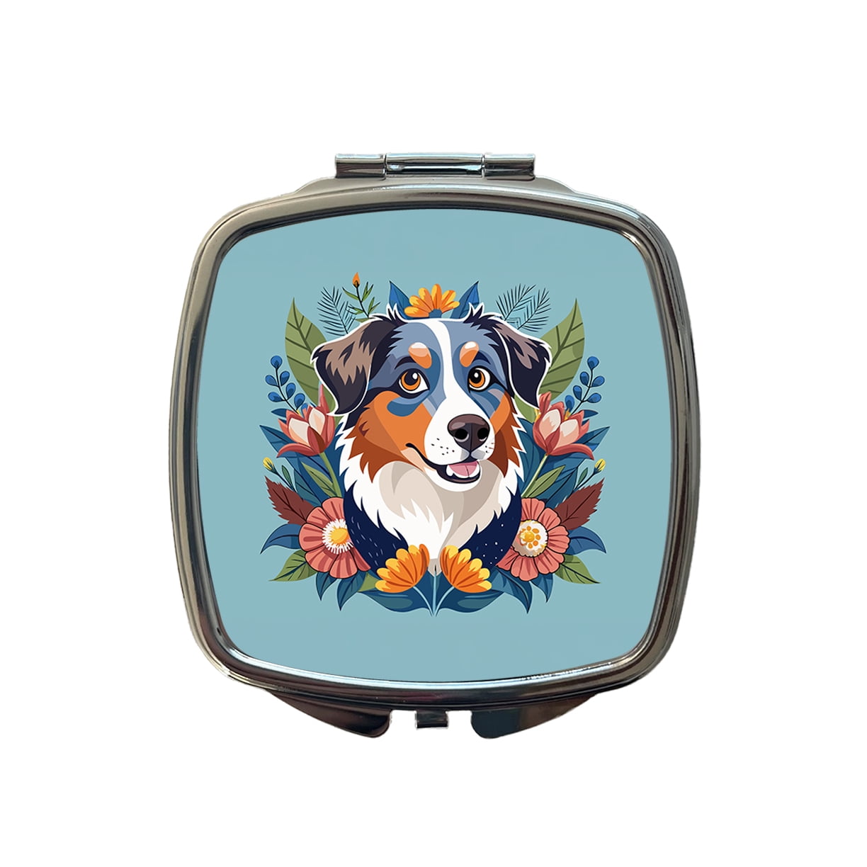 Australian Shepherd Dog Floral Flowers Travel Makeup Handbag Purse ...