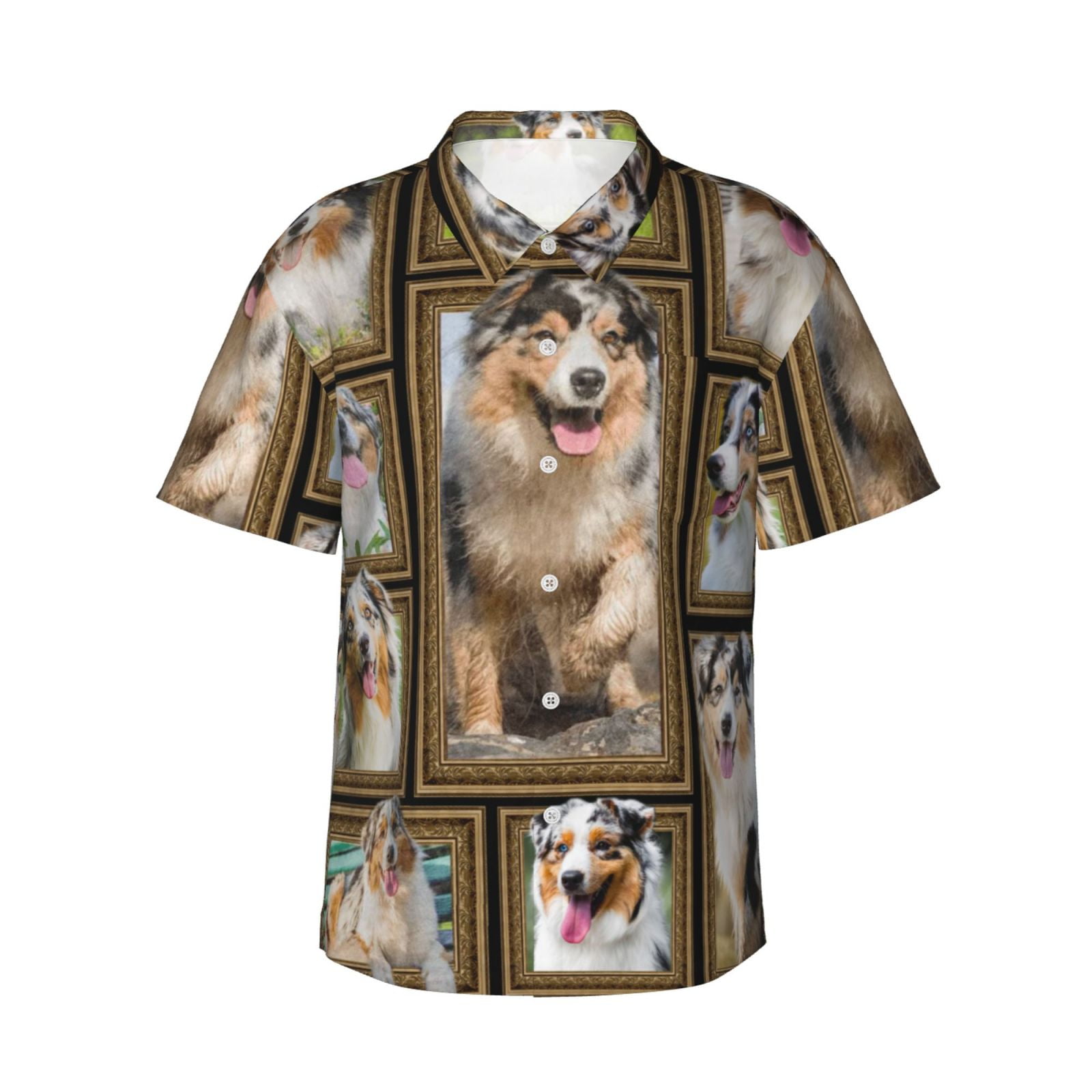 Australian Shepherd Dog Hawaiian Shirts For Men, Summer Short-Sleeve ...