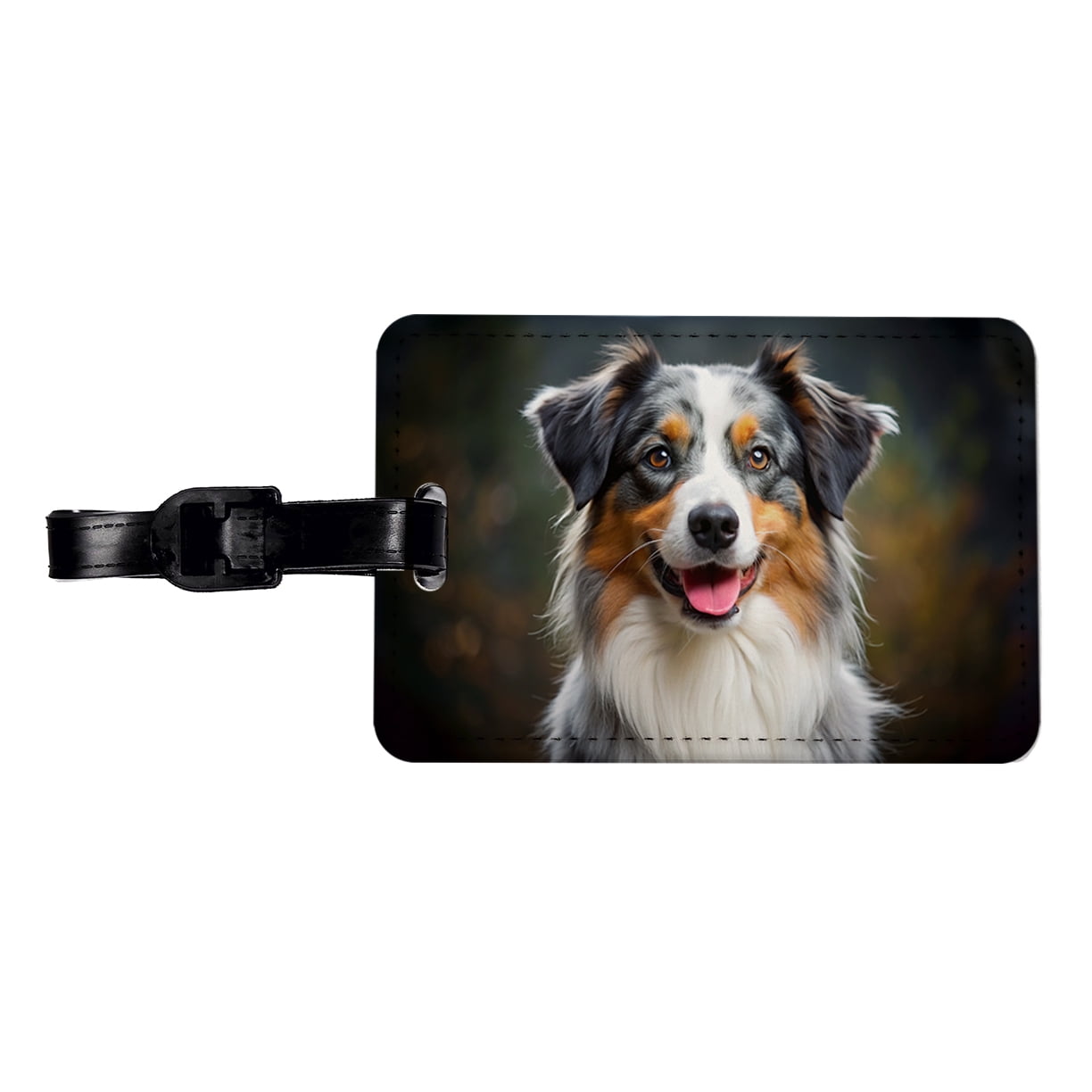 Australian Shepherd Dog Photo Faux Leather Travel Luggage Tag - Walmart.com
