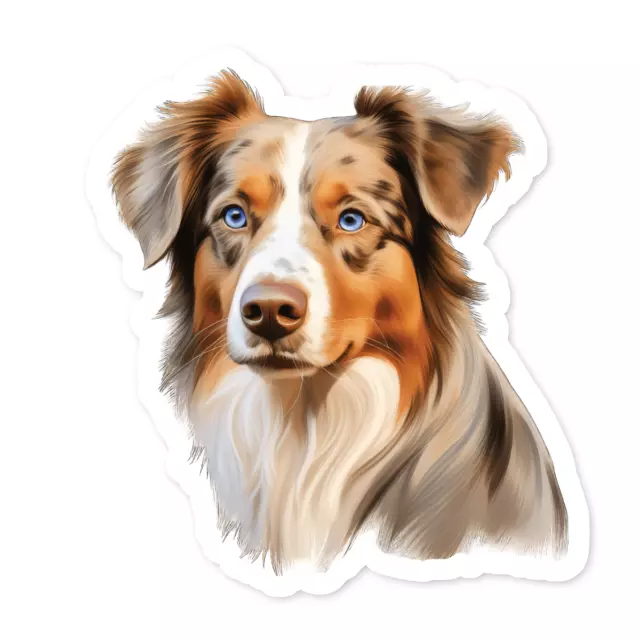 Australian Shepherd Dog Sticker, Water Resistant, Laptop, Blue ...