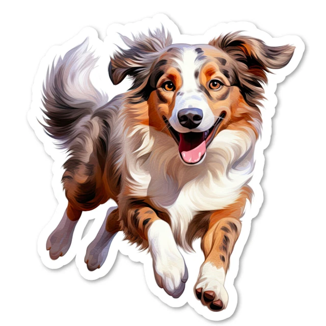 Australian Shepherd Dog Sticker, Water Resistant, Laptop, Water ...