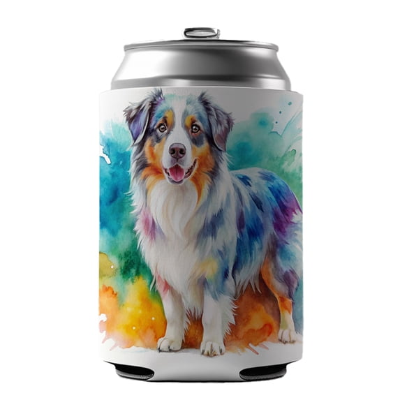Australian Shepherd Dog Watercolor Style Drink Beer Soda Insulated ...