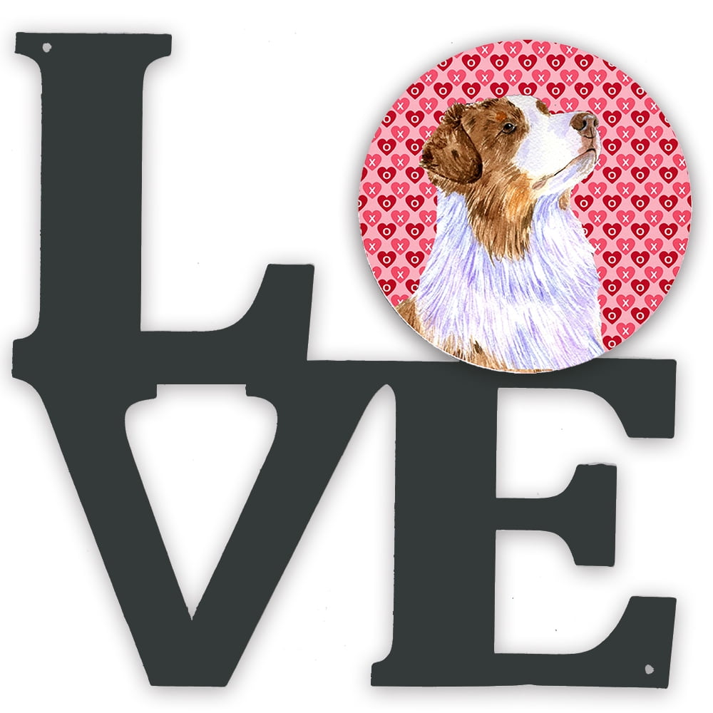 Australian Shepherd Hearts Love Valentines Day Metal Wall Artwork LOVE ...